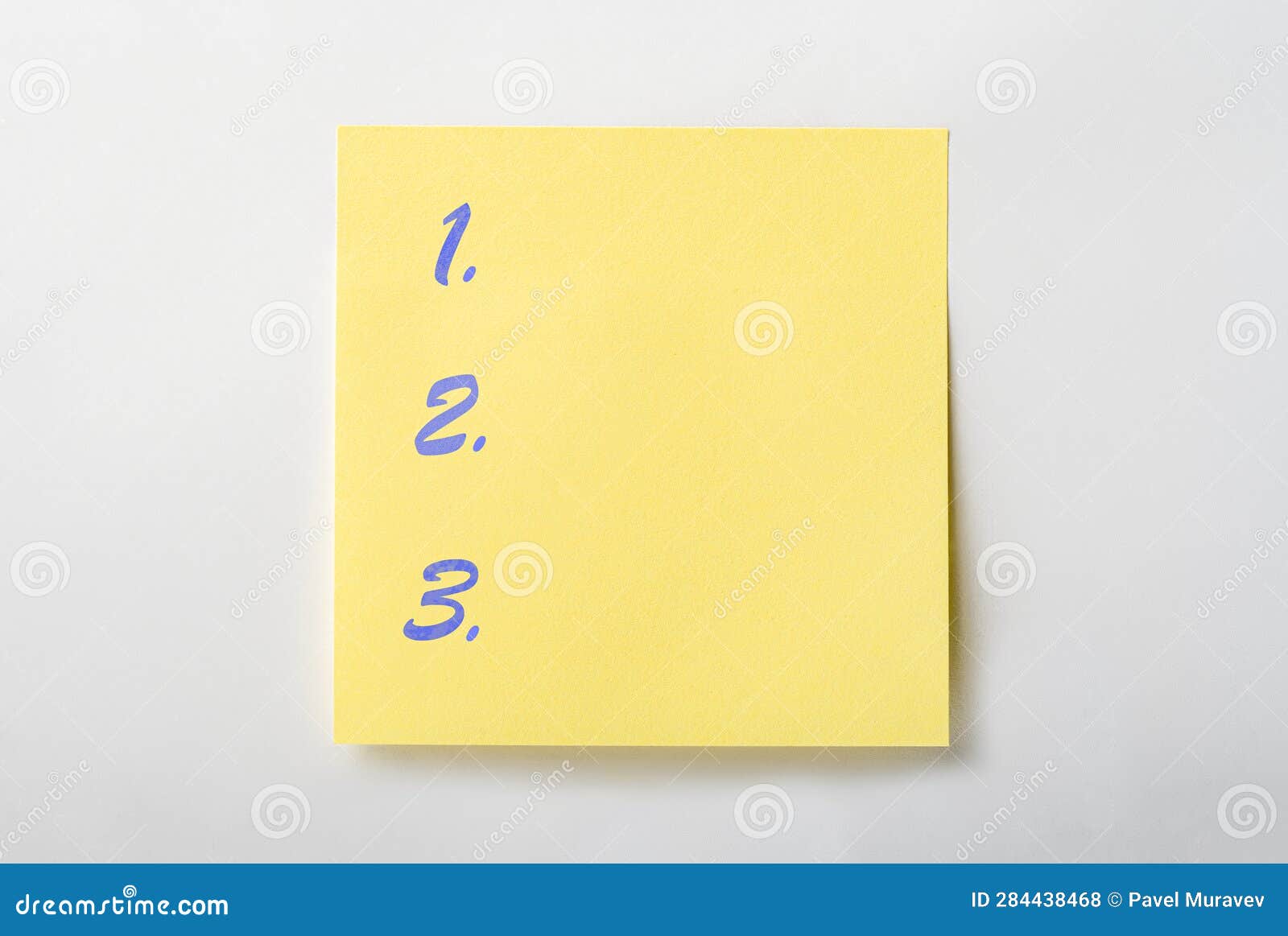 Instruction Mockup. 1, 2, and 3 Order Numbers on Blank Sticky Notes ...