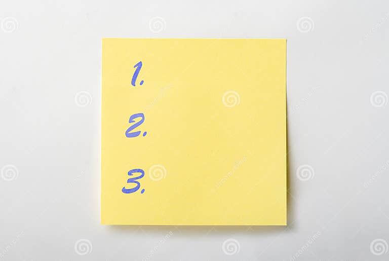 Instruction Mockup. 1, 2, and 3 Order Numbers on Blank Sticky Notes ...