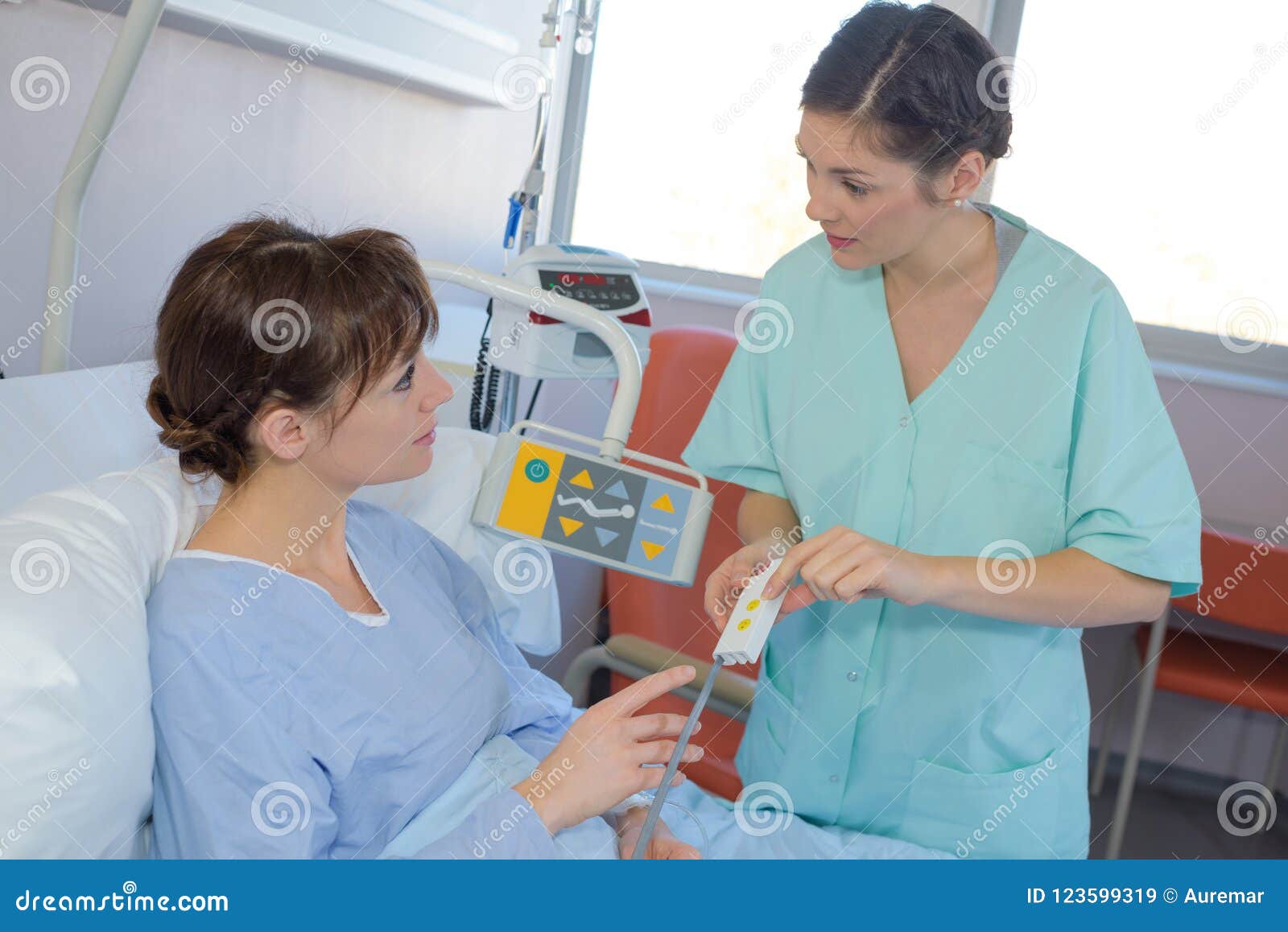 Instruction from the nurse stock image. Image of confinement - 123599319