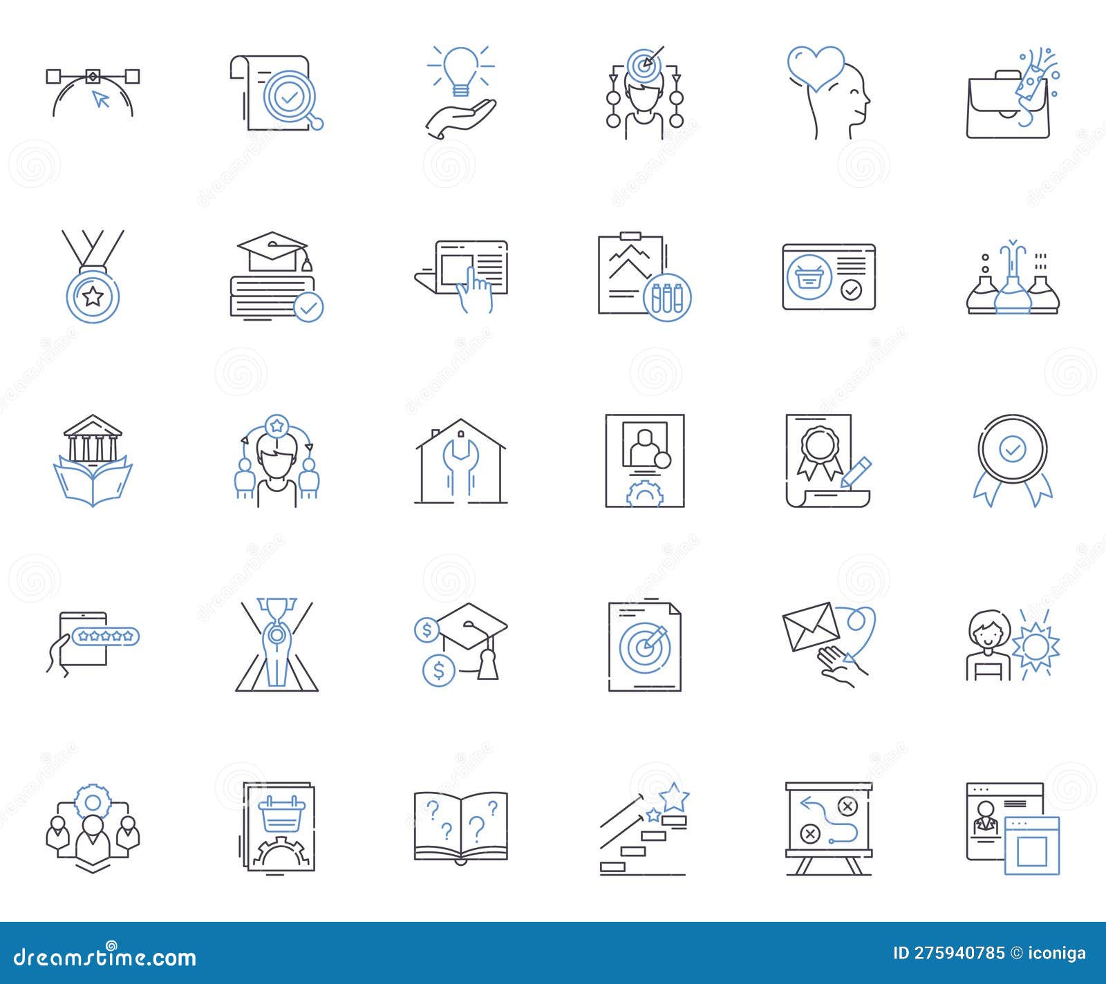 Instruction Line Icons Collection. Guide, Tutorial, Direction, Lesson ...