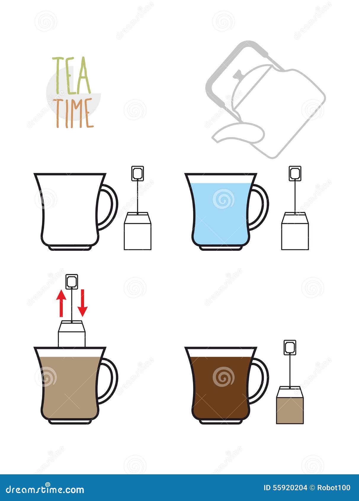 Instruction Tea. Infographics Steps To Make Tea from the Bag. Vector ... Instruction Tea. Infographics Steps To Make Tea from the Bag. Vector ...