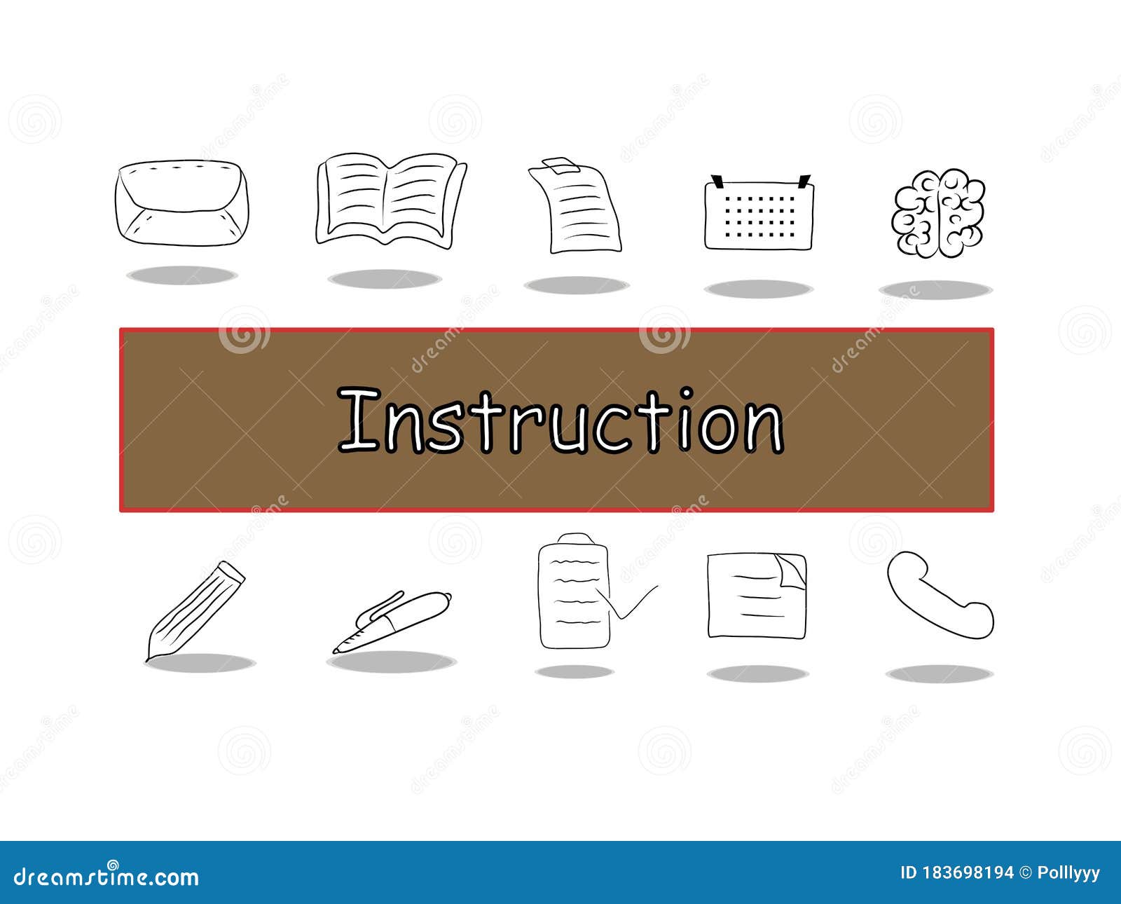 Instruction Vector Icon Set. Thin Simple Collection Illustration Black ...