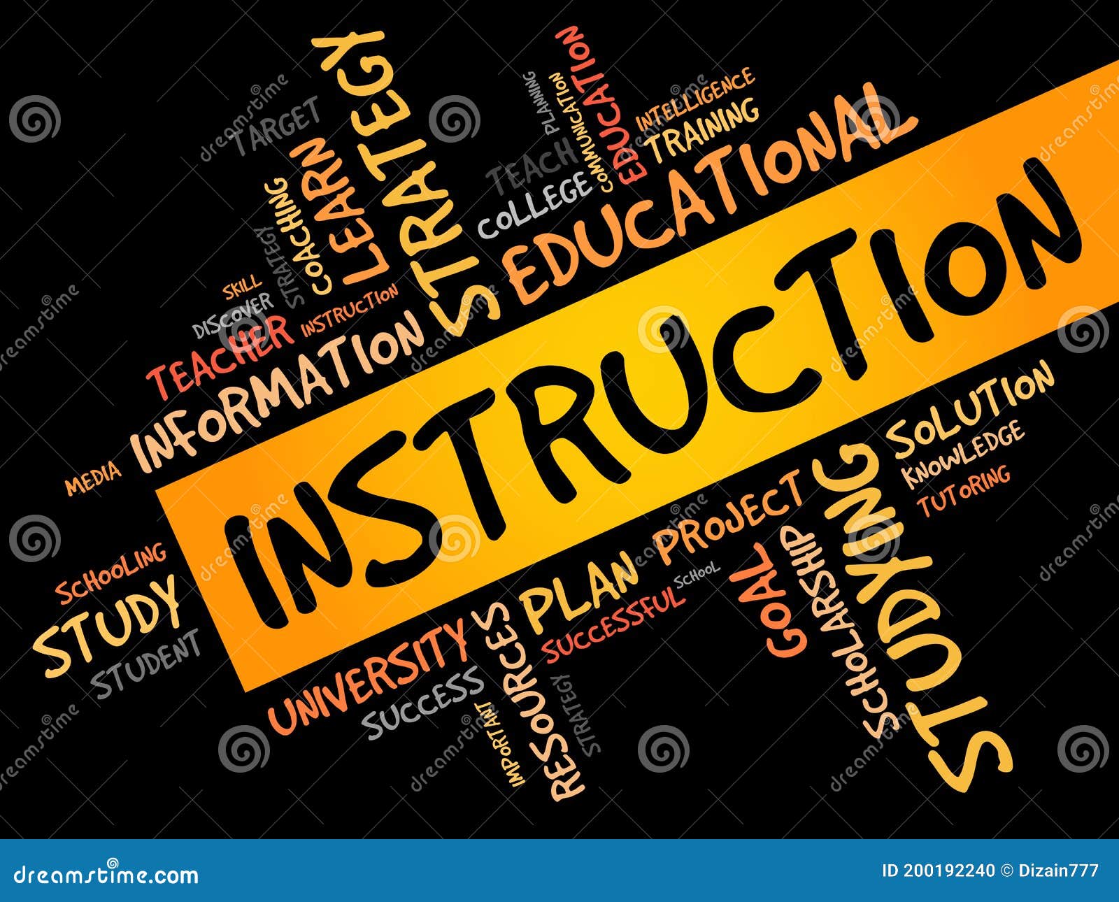 INSTRUCTION word cloud stock illustration. Illustration of computer ...
