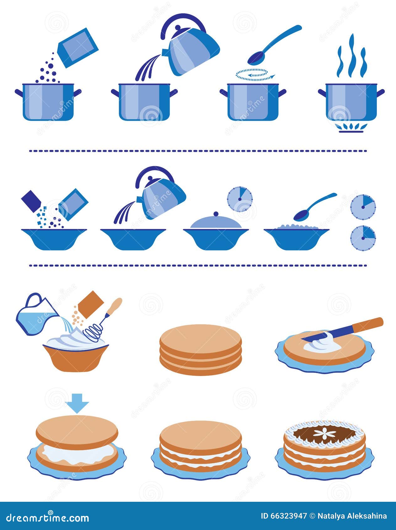 Instructions of a cooking stock vector. Illustration of menu - 66323947