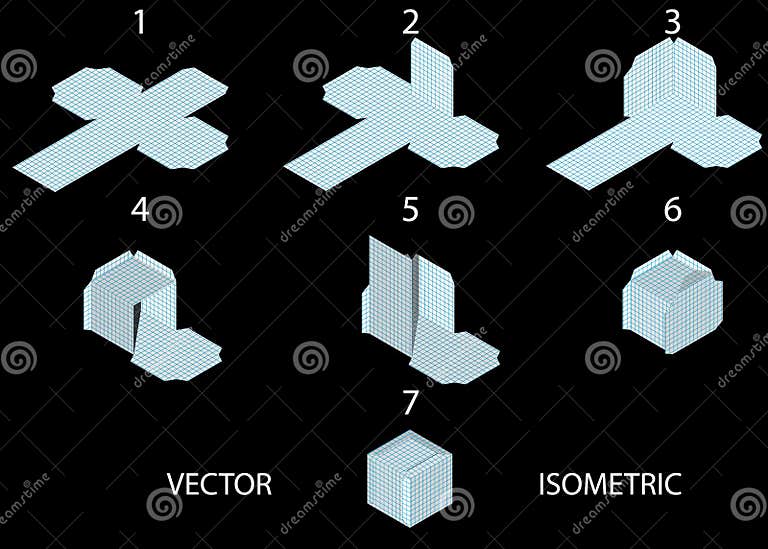Instructions for Creating a Cube from a Sheet of Paper. Stock Vector ...