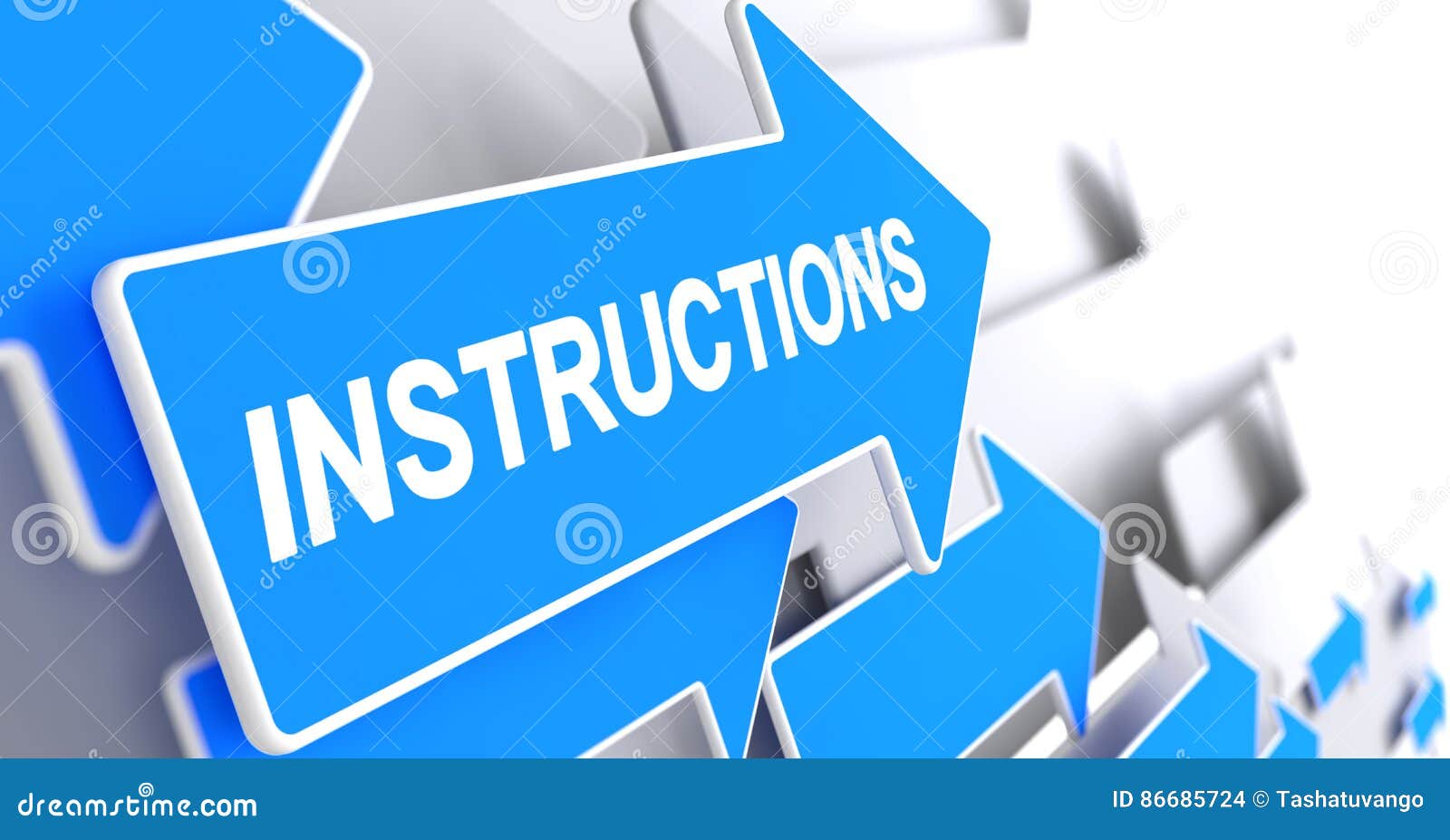 Instructions - Inscription on the Blue Pointer. 3D. Stock Illustration ...