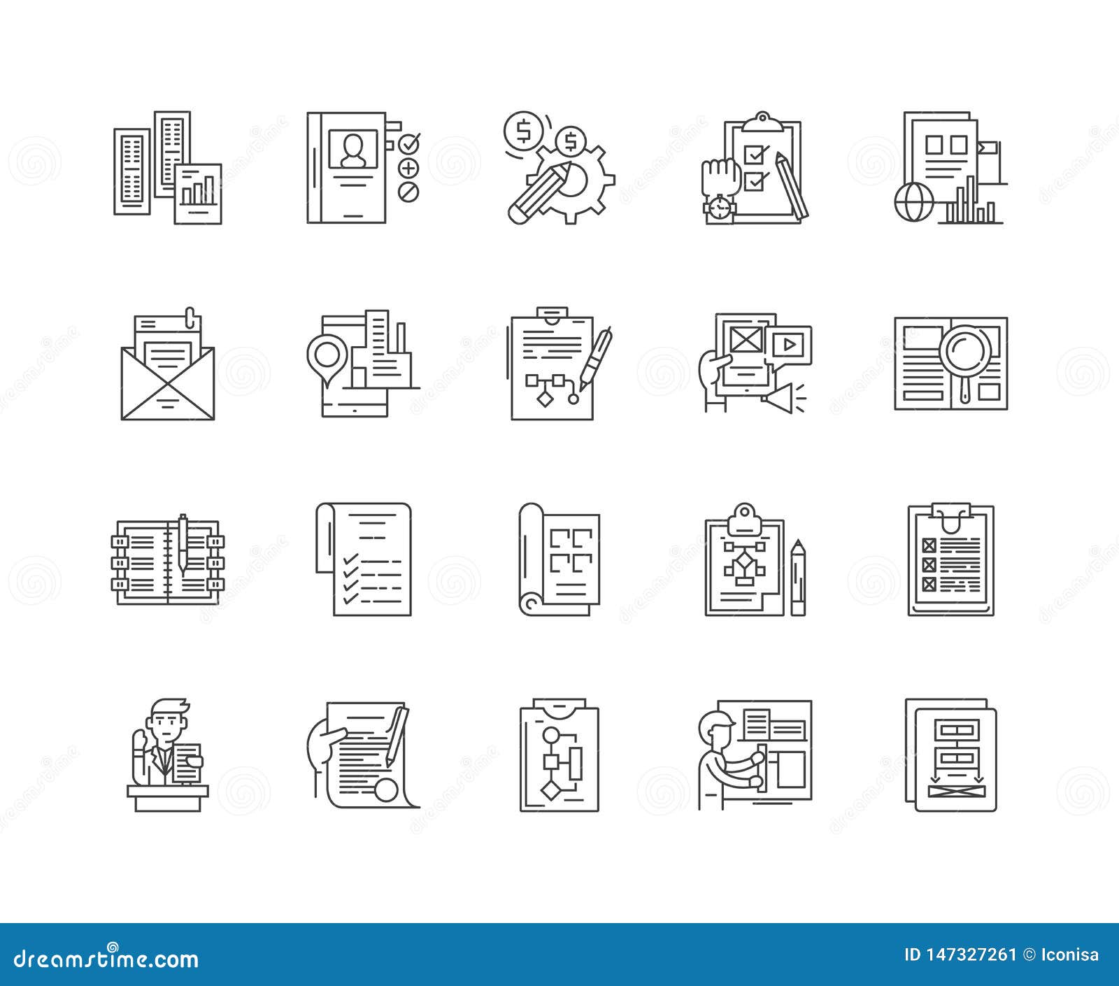 Instructions Line Icons, Signs, Vector Set, Outline Illustration ...