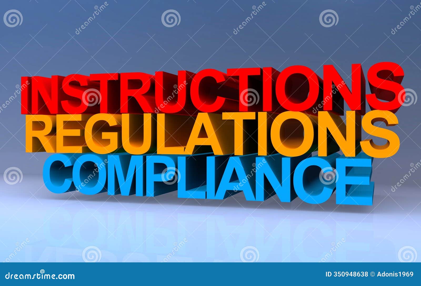 Instructions Regulations Compliance on Blue Stock Illustration ...
