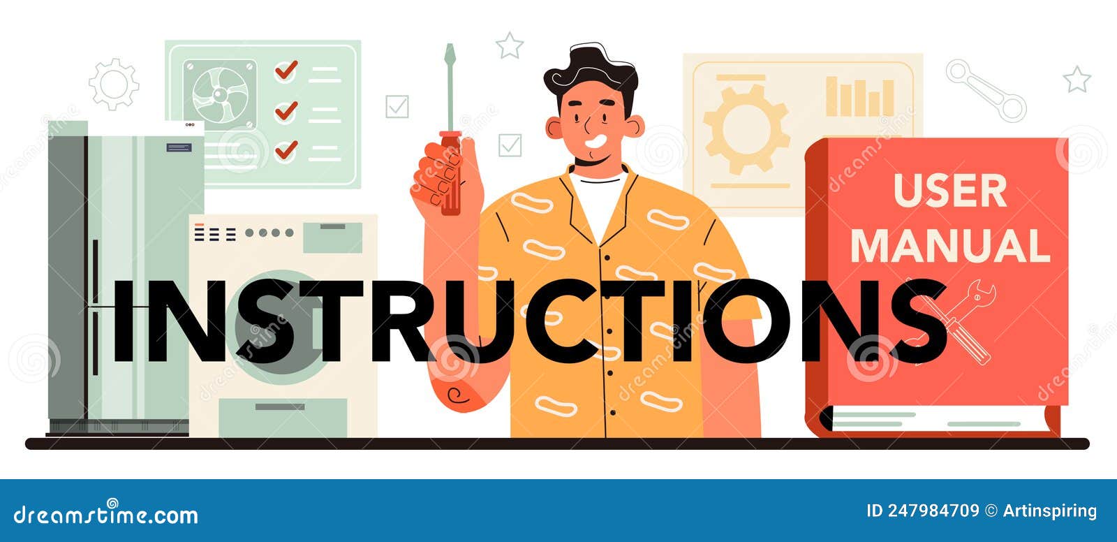 Instructions Typographic Header. User Manual Tutorial Writing ...