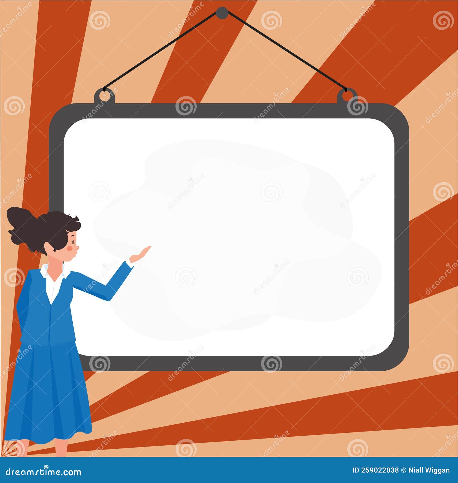 Instructor Drawing Pointing Stick on Empty Whiteboard while Holding Cup ...