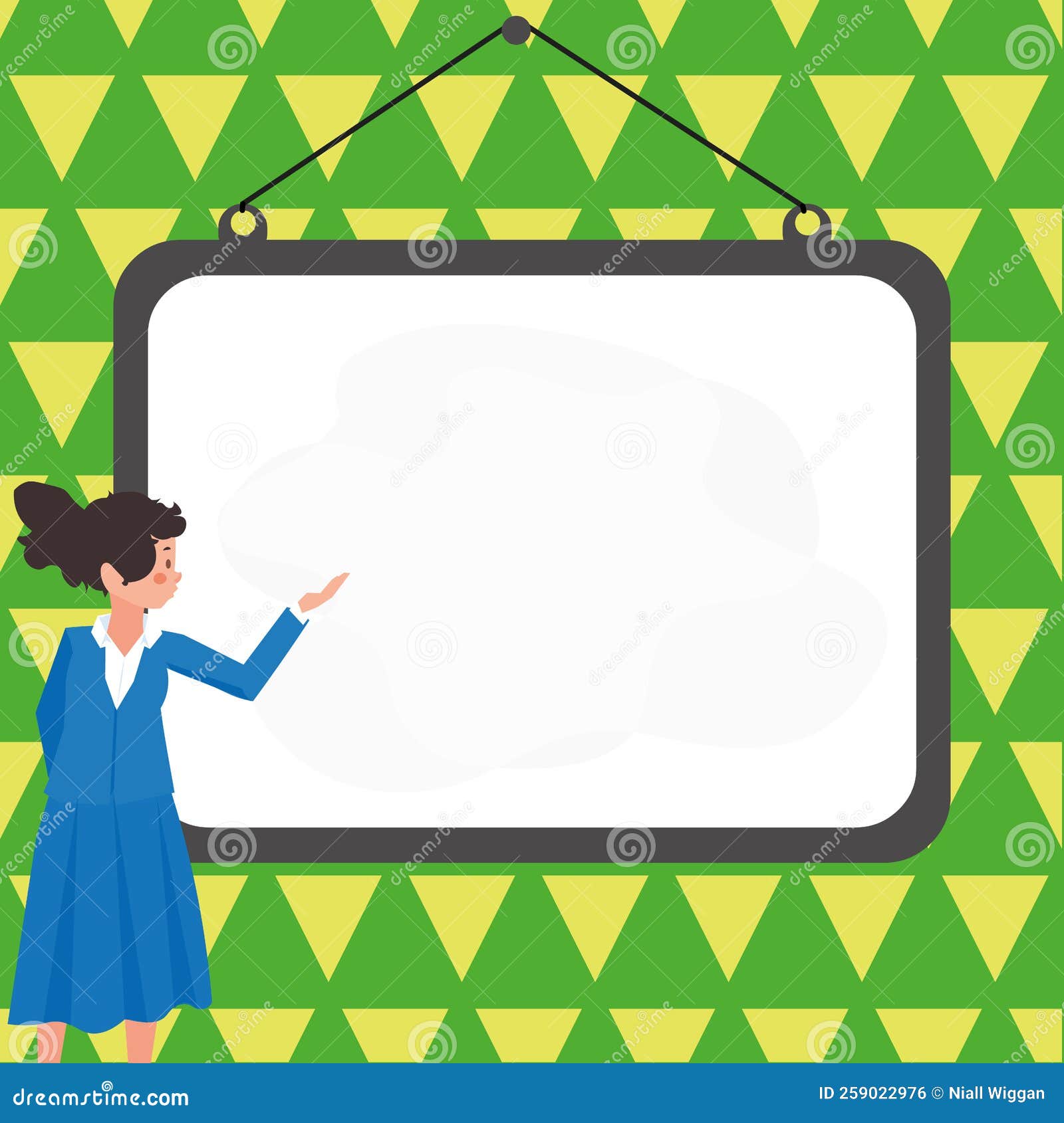 Instructor Drawing Pointing Stick on Empty Whiteboard while Holding Cup ...