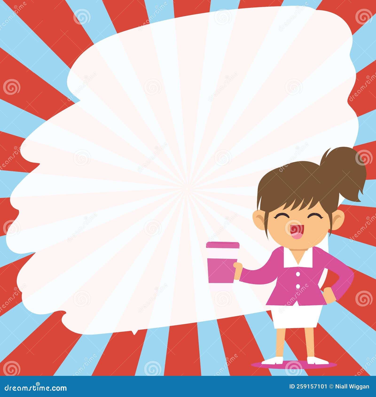 Instructor Drawing Pointing Stick on Empty Whiteboard while Holding Cup ...