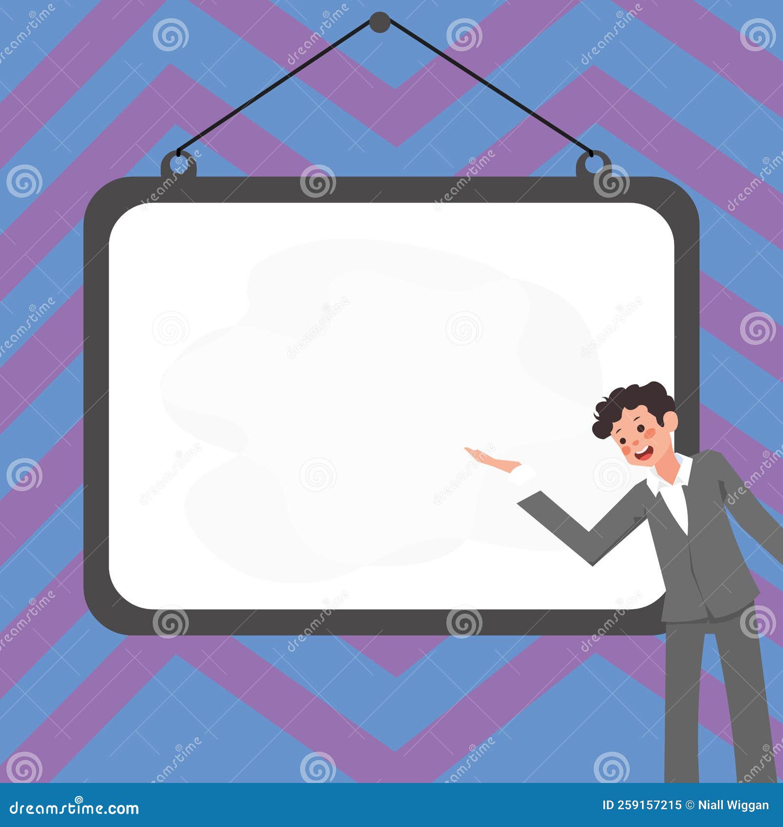 Instructor Drawing Pointing Stick on Empty Whiteboard while Holding Cup ...