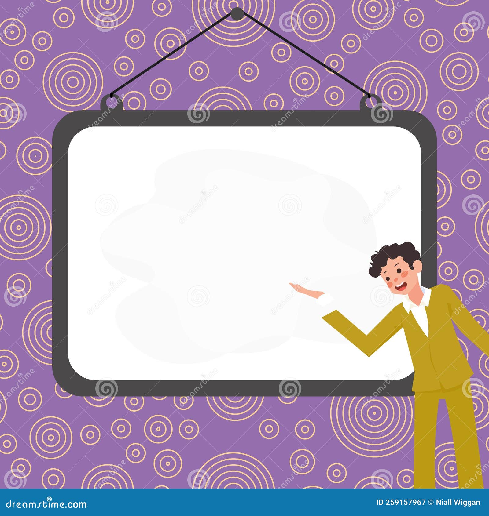 Instructor Drawing Pointing Stick on Empty Whiteboard while Holding Cup ...