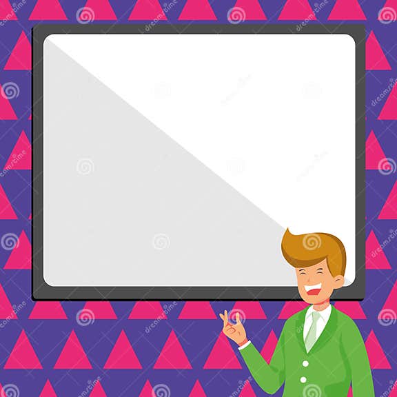 Instructor Drawing Pointing Stick on Empty Whiteboard while Holding Cup ...