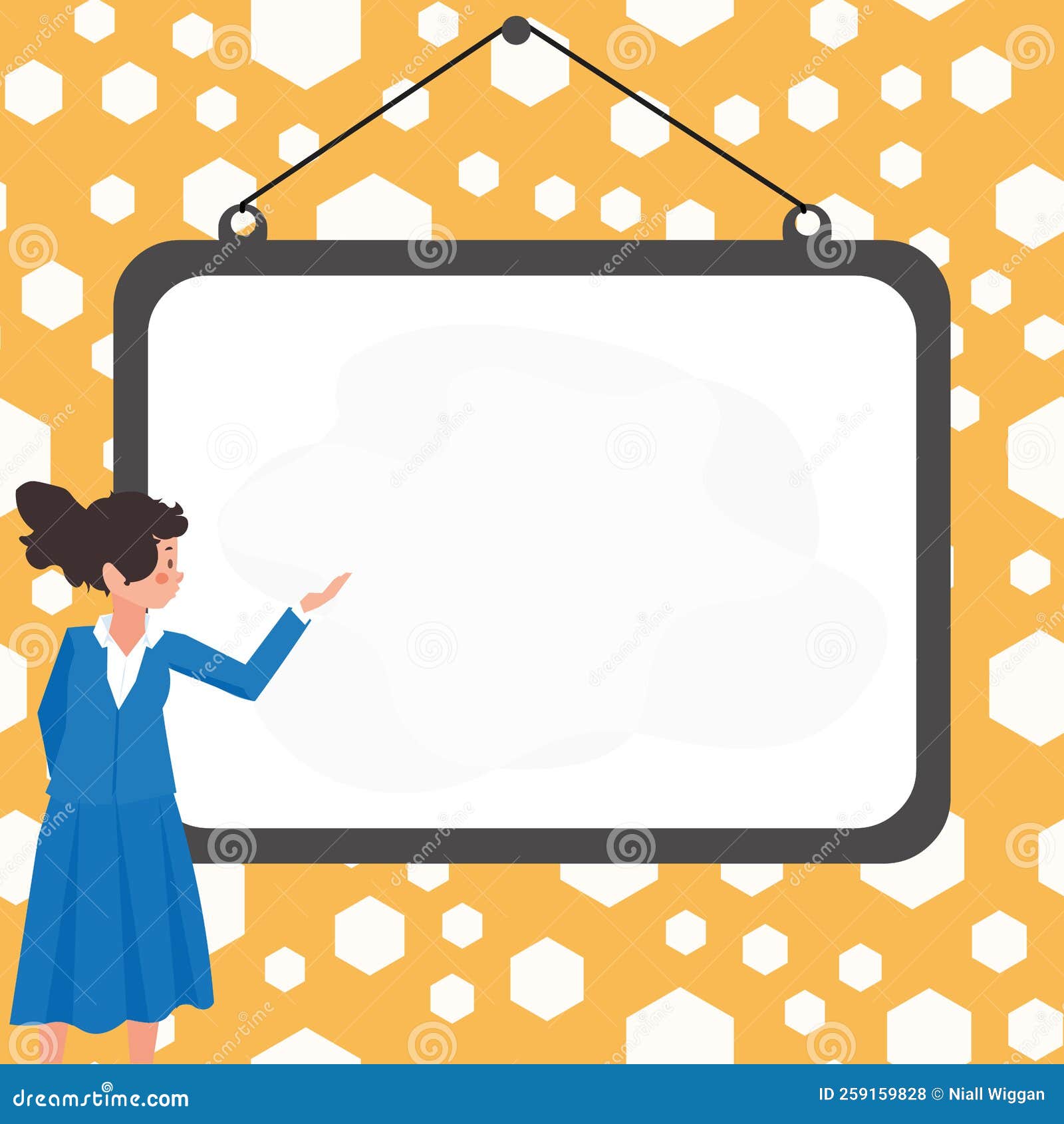 Instructor Drawing Pointing Stick on Empty Whiteboard while Holding Cup ...