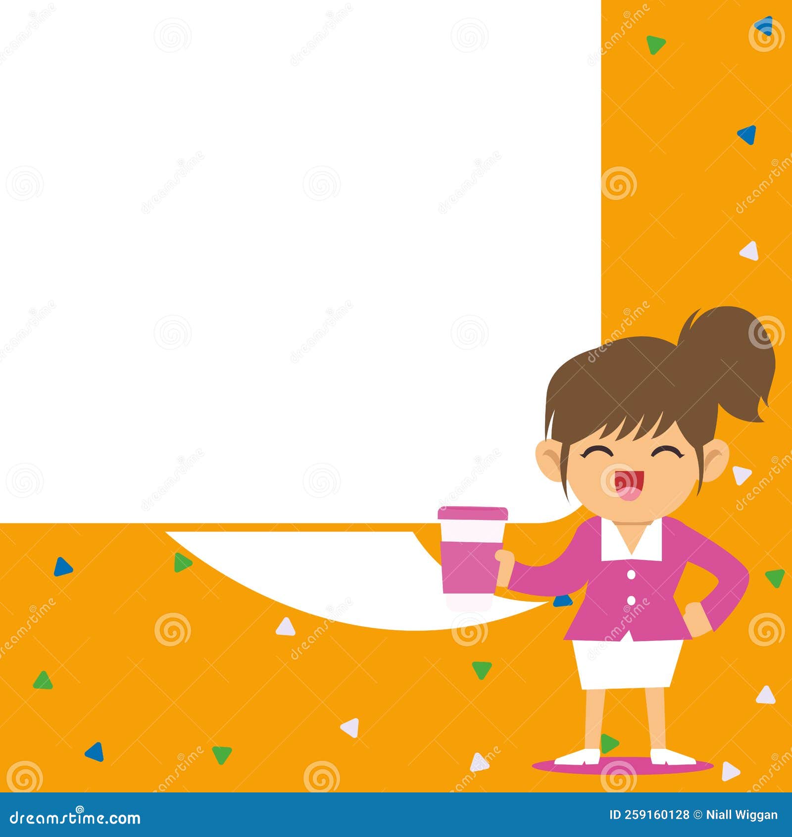 Instructor Drawing Pointing Stick on Empty Whiteboard while Holding Cup ...