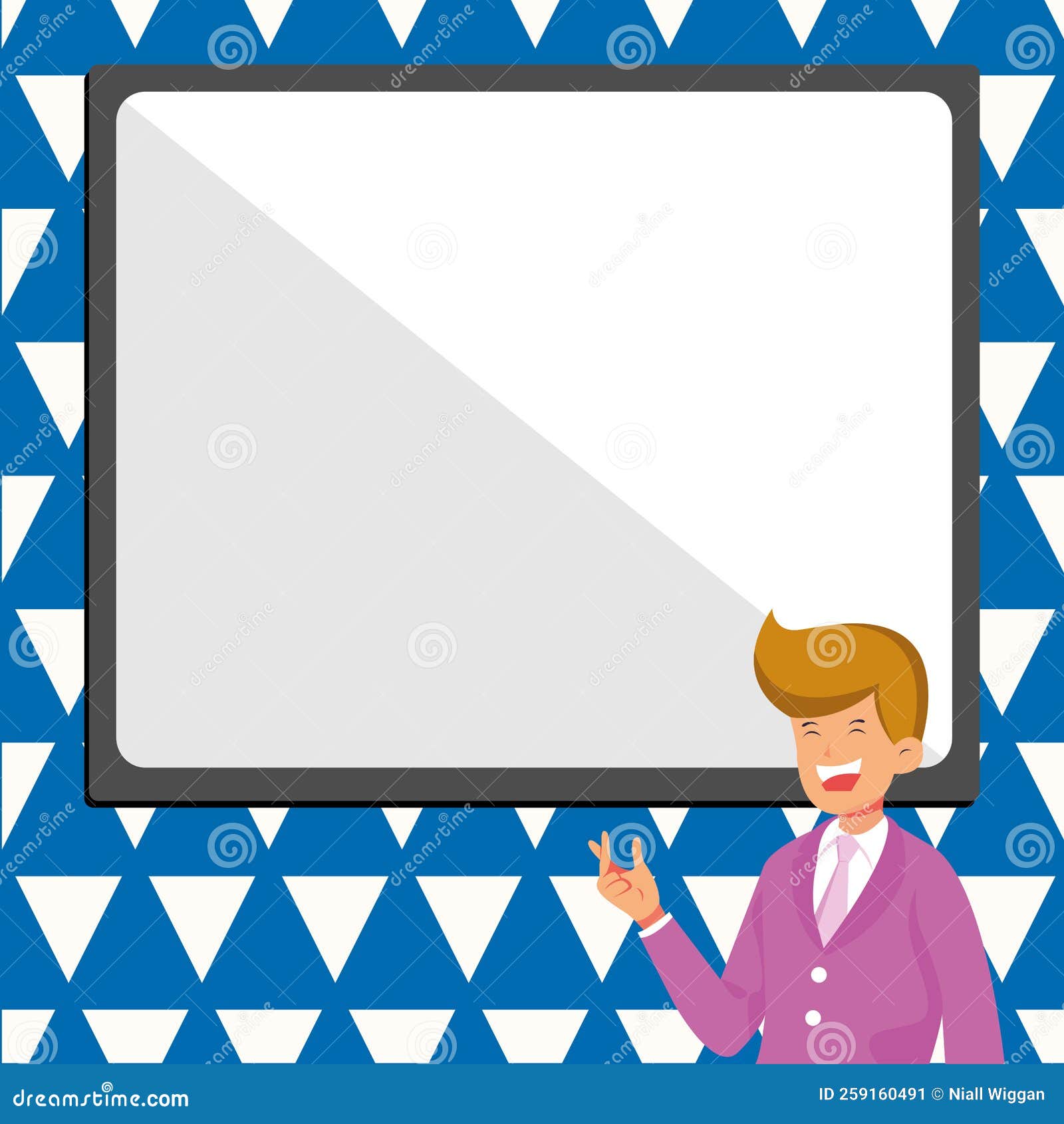 Instructor Drawing Pointing Stick on Empty Whiteboard while Holding Cup ...