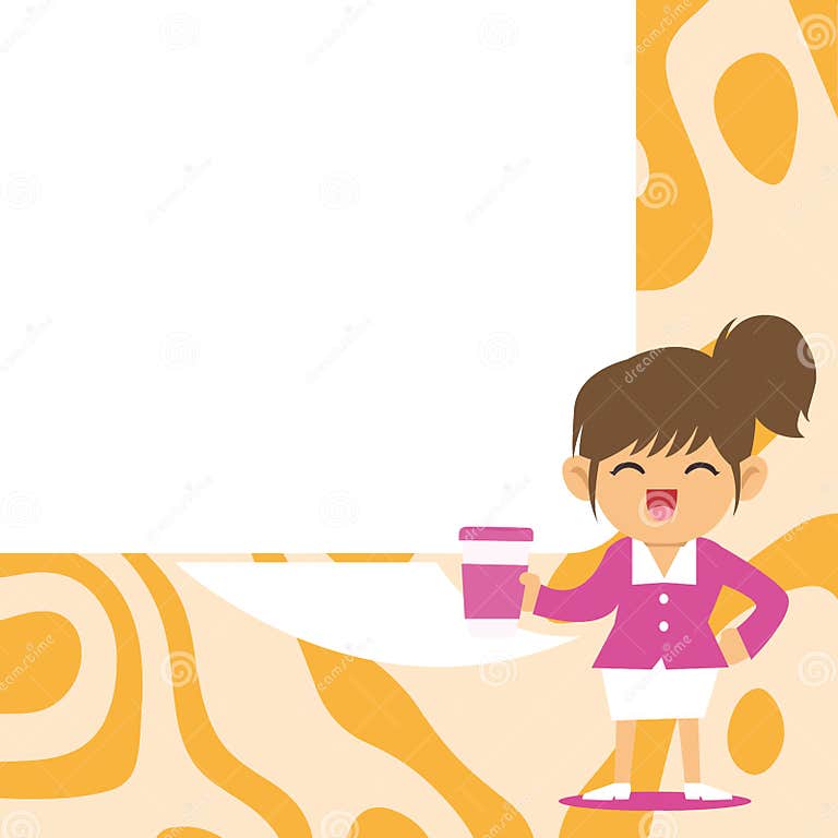 Instructor Drawing Pointing Stick on Empty Whiteboard while Holding Cup ...