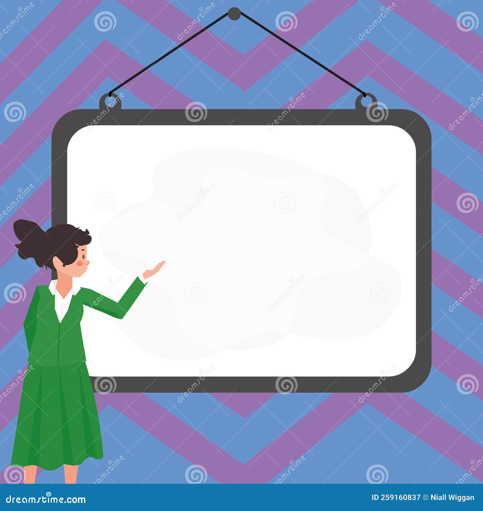 Instructor Drawing Pointing Stick on Empty Whiteboard while Holding Cup ...