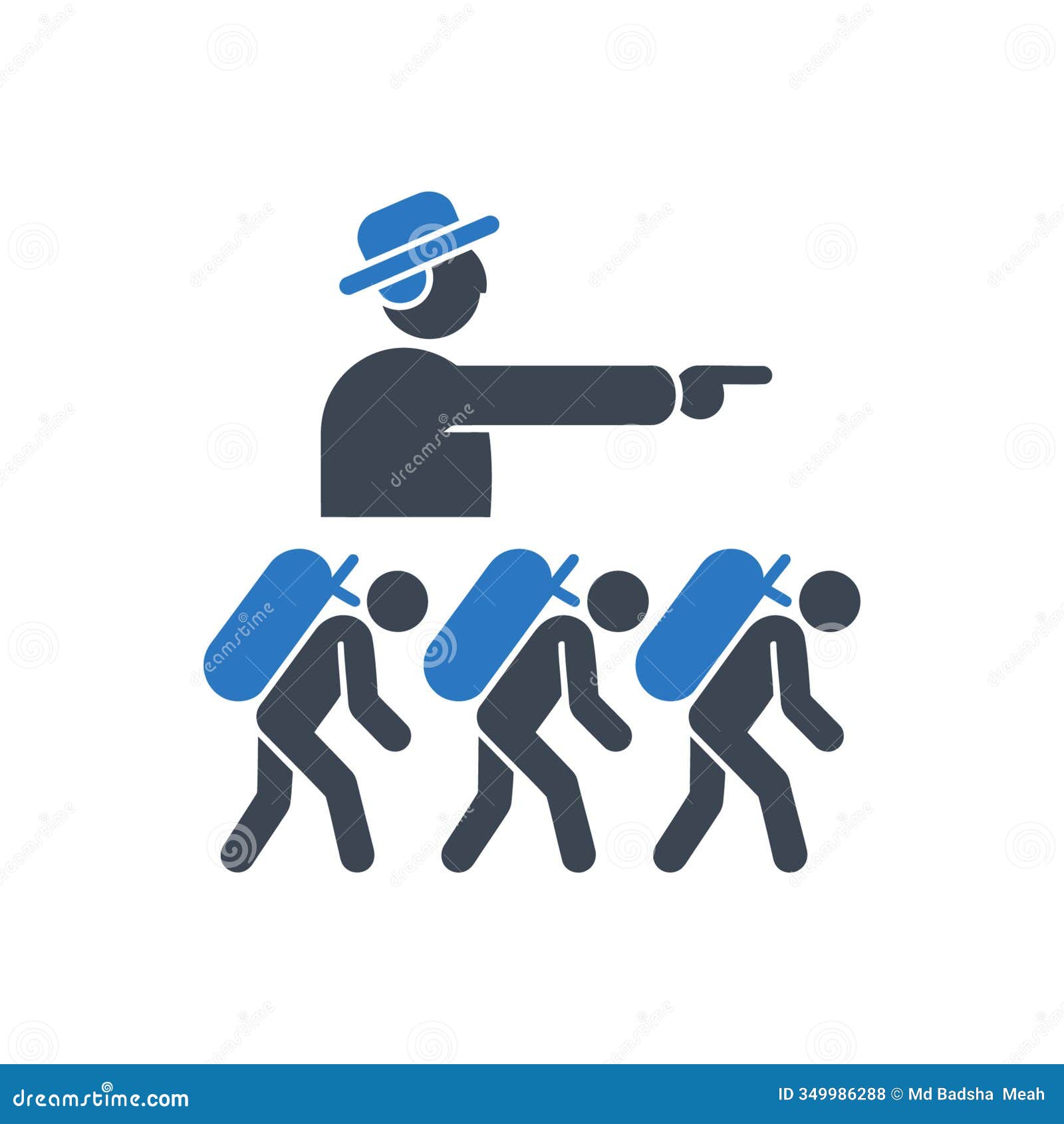 Instructor Guiding Team Icon Stock Illustration - Illustration of icon ...