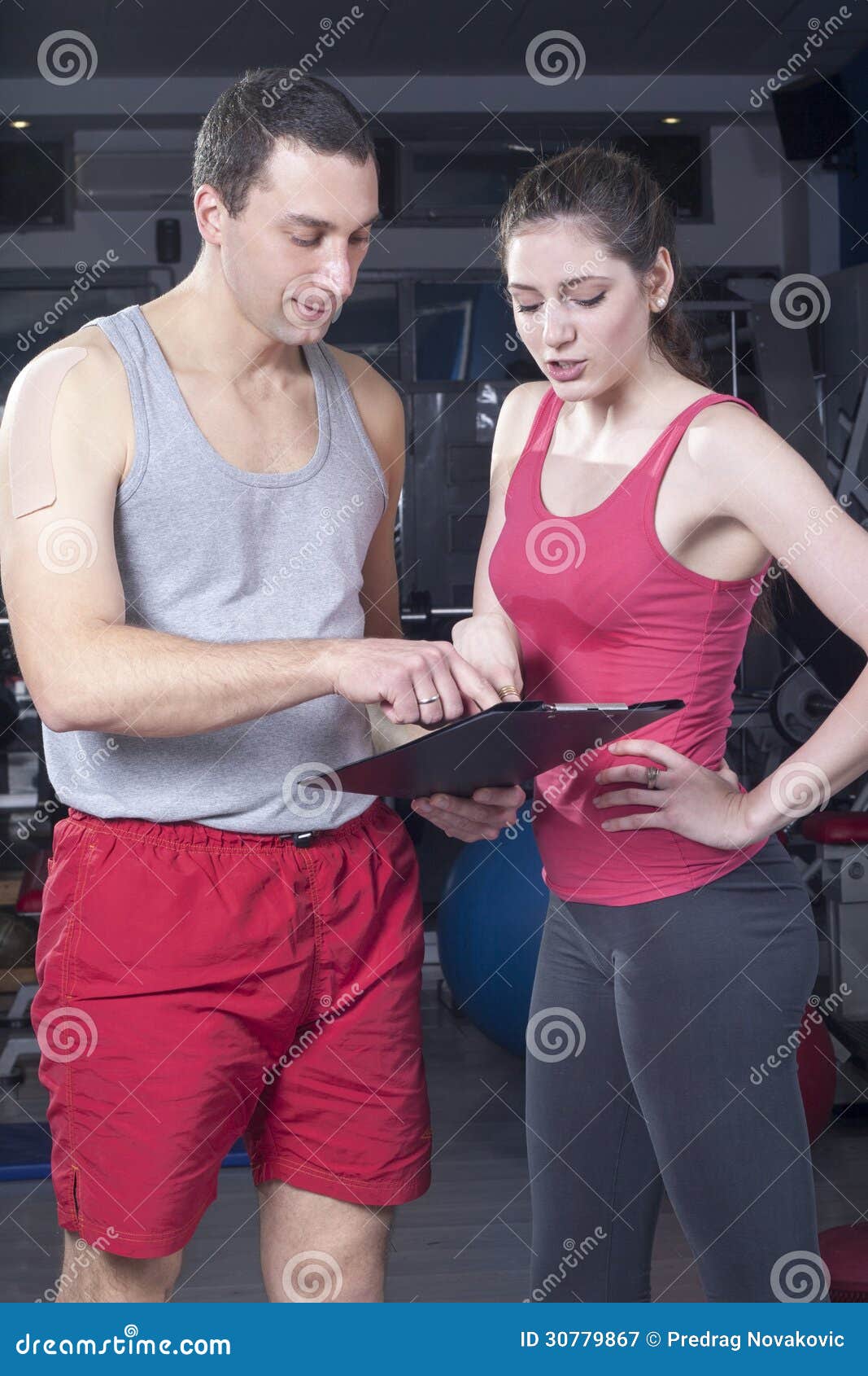 Instructor in gym stock image. Image of physical, human - 30779867