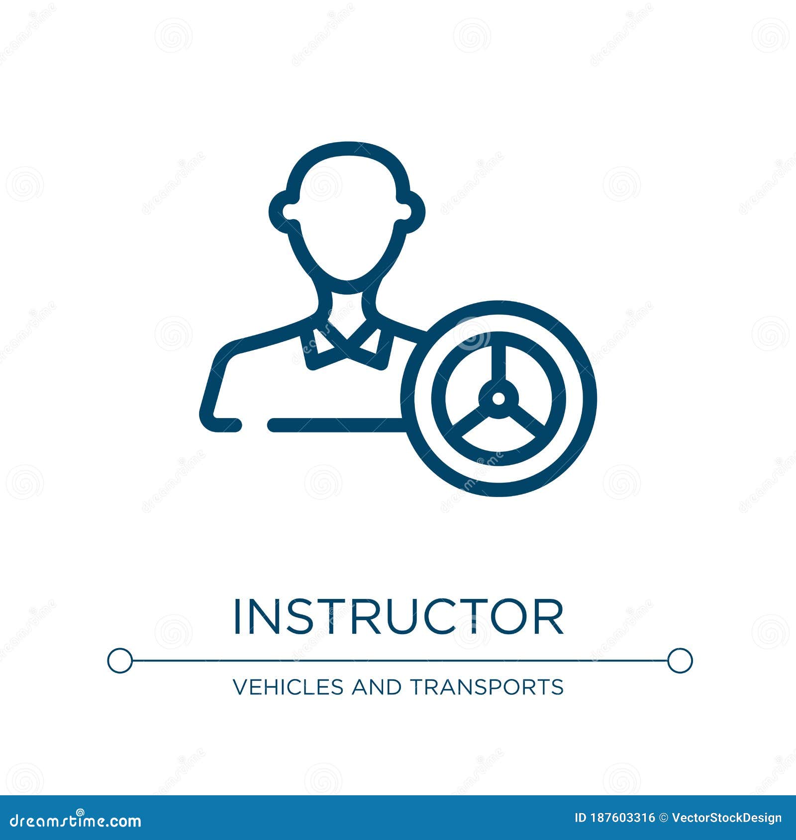 Instructor Icon. Linear Vector Illustration from Driving School ...