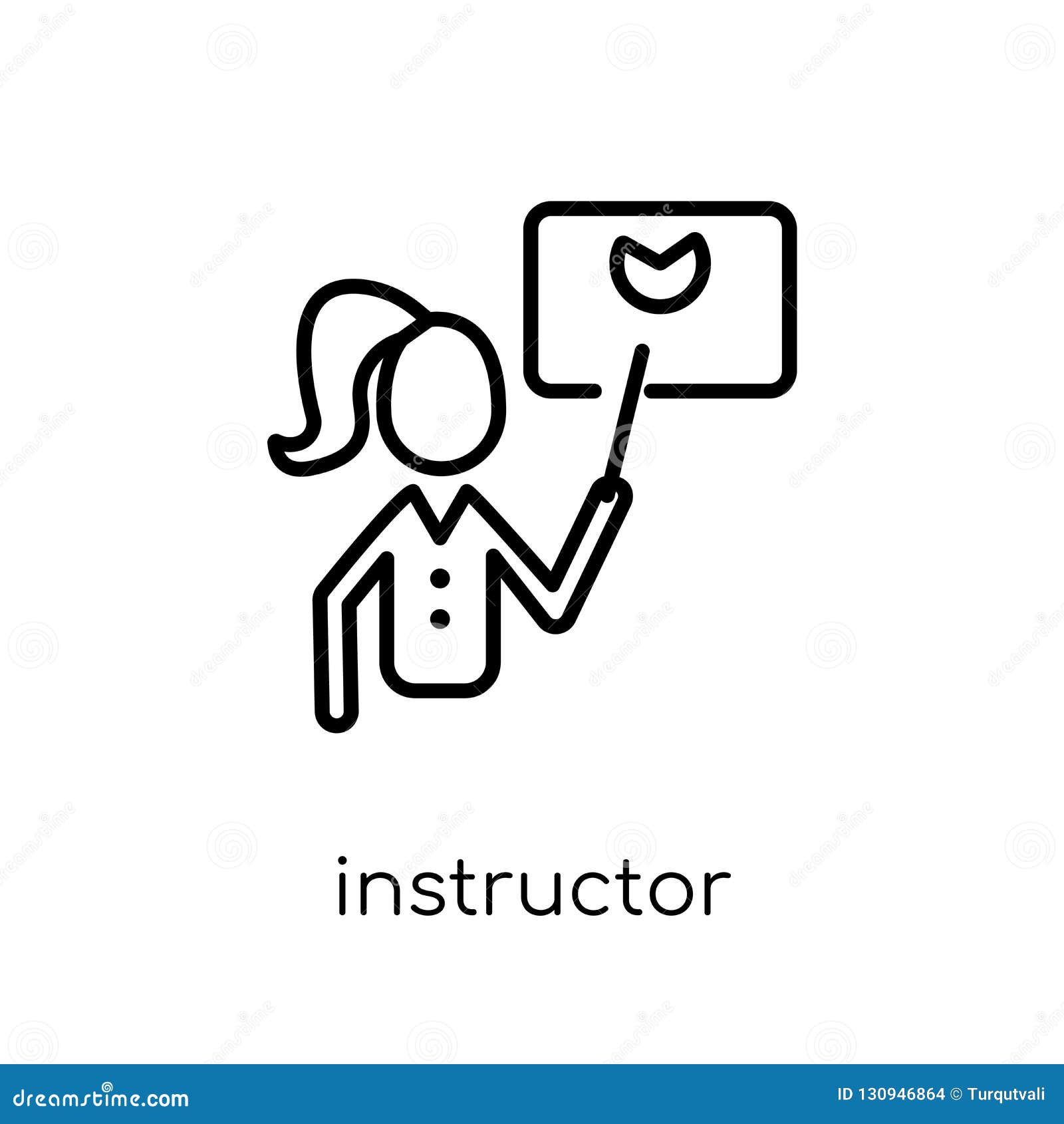 Instructor Icon. Trendy Modern Flat Linear Vector Instructor Icon on ...