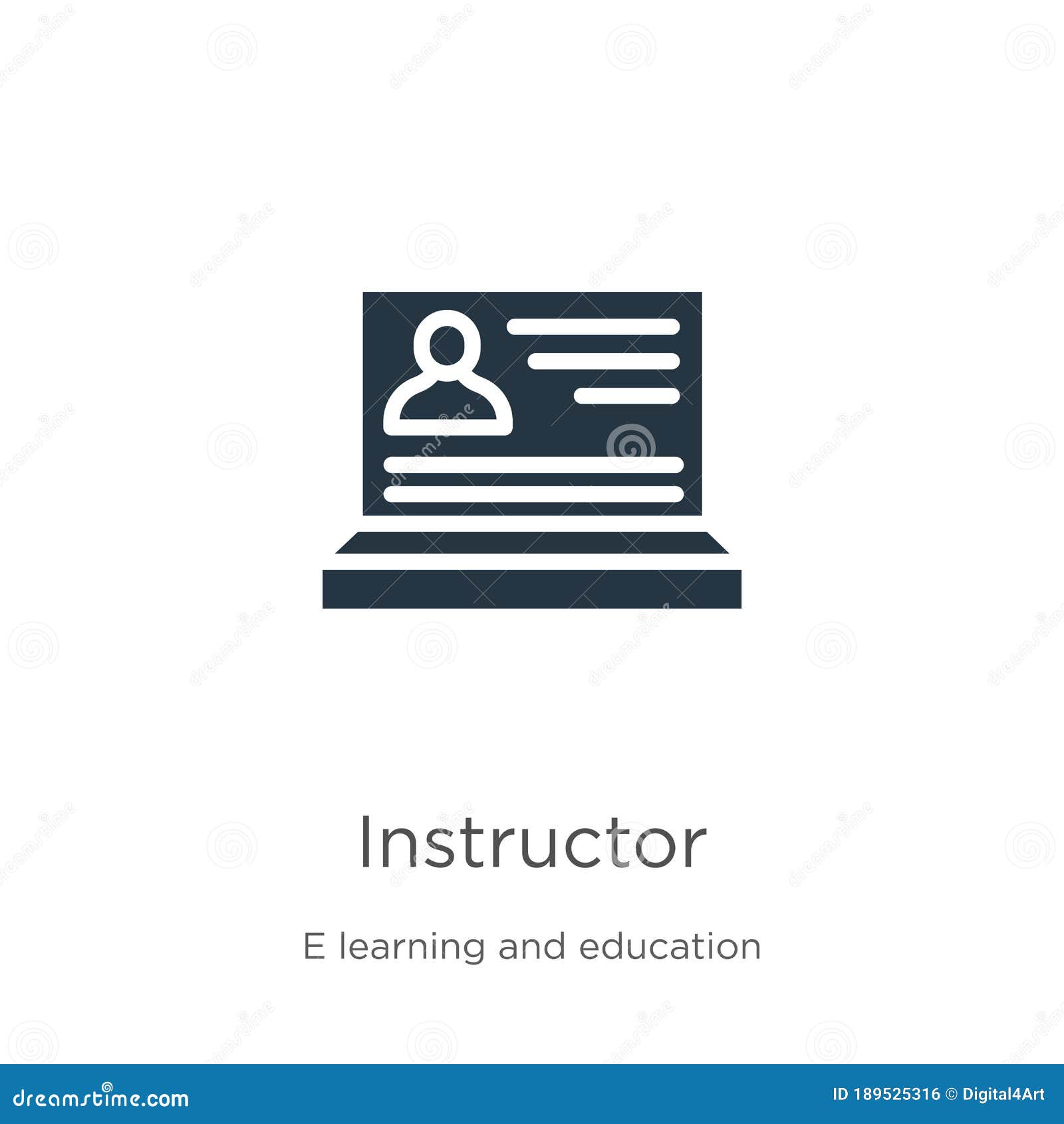 Instructor Icon Vector. Trendy Flat Instructor Icon from E Learning and ...