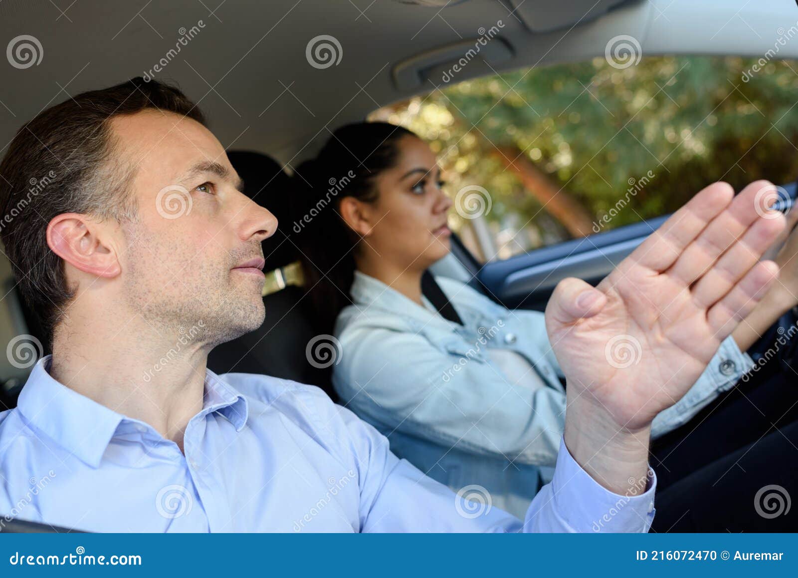 Instructor with Learner Driver Student Stock Photo - Image of driver ...