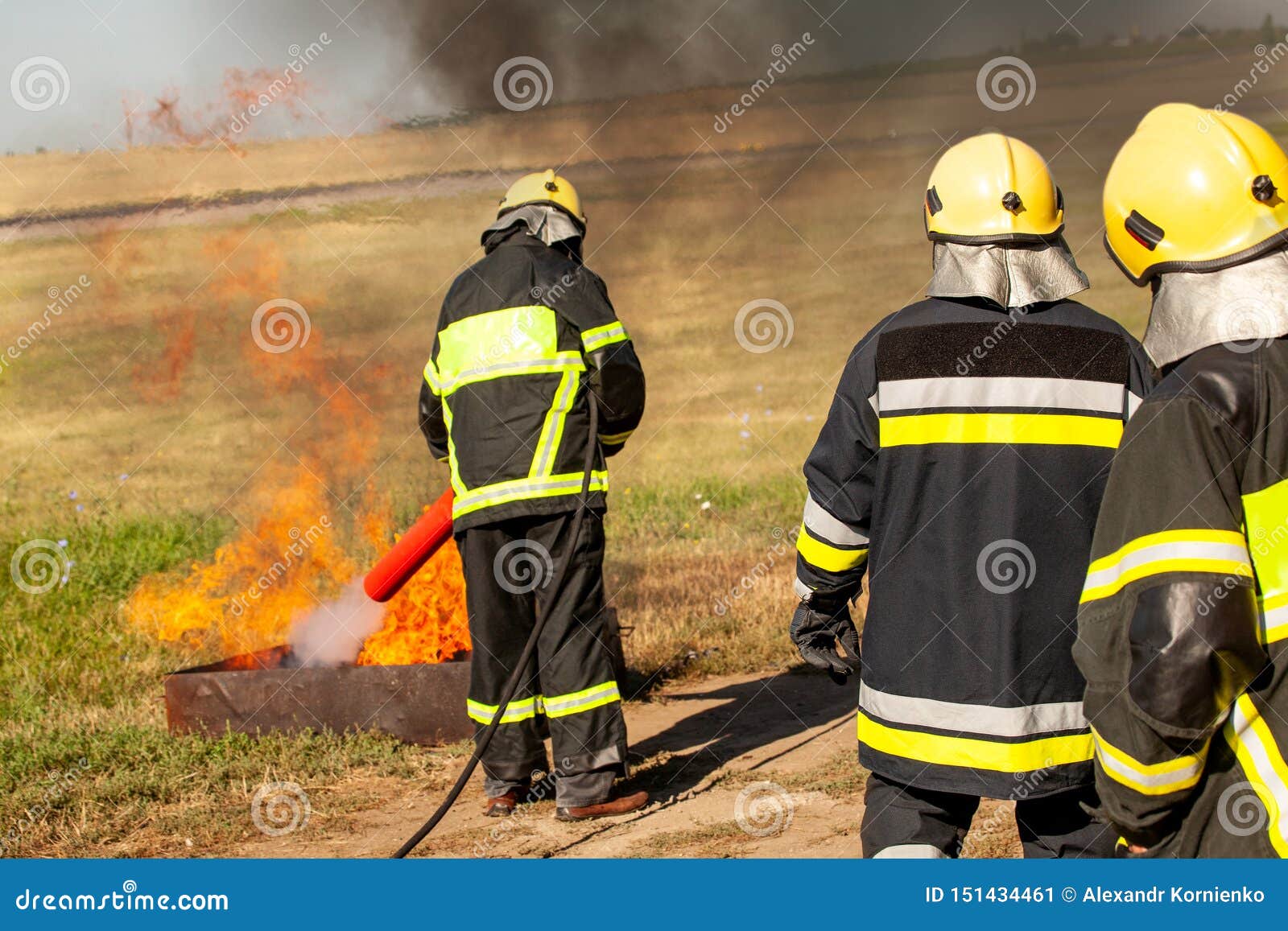 Instructor on a Training Fire Stock Image - Image of cylinder ...
