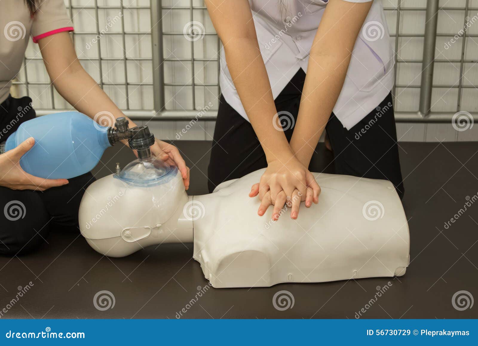 Instructor Showing Resuscitation CPR Technique Stock Image - Image of ...