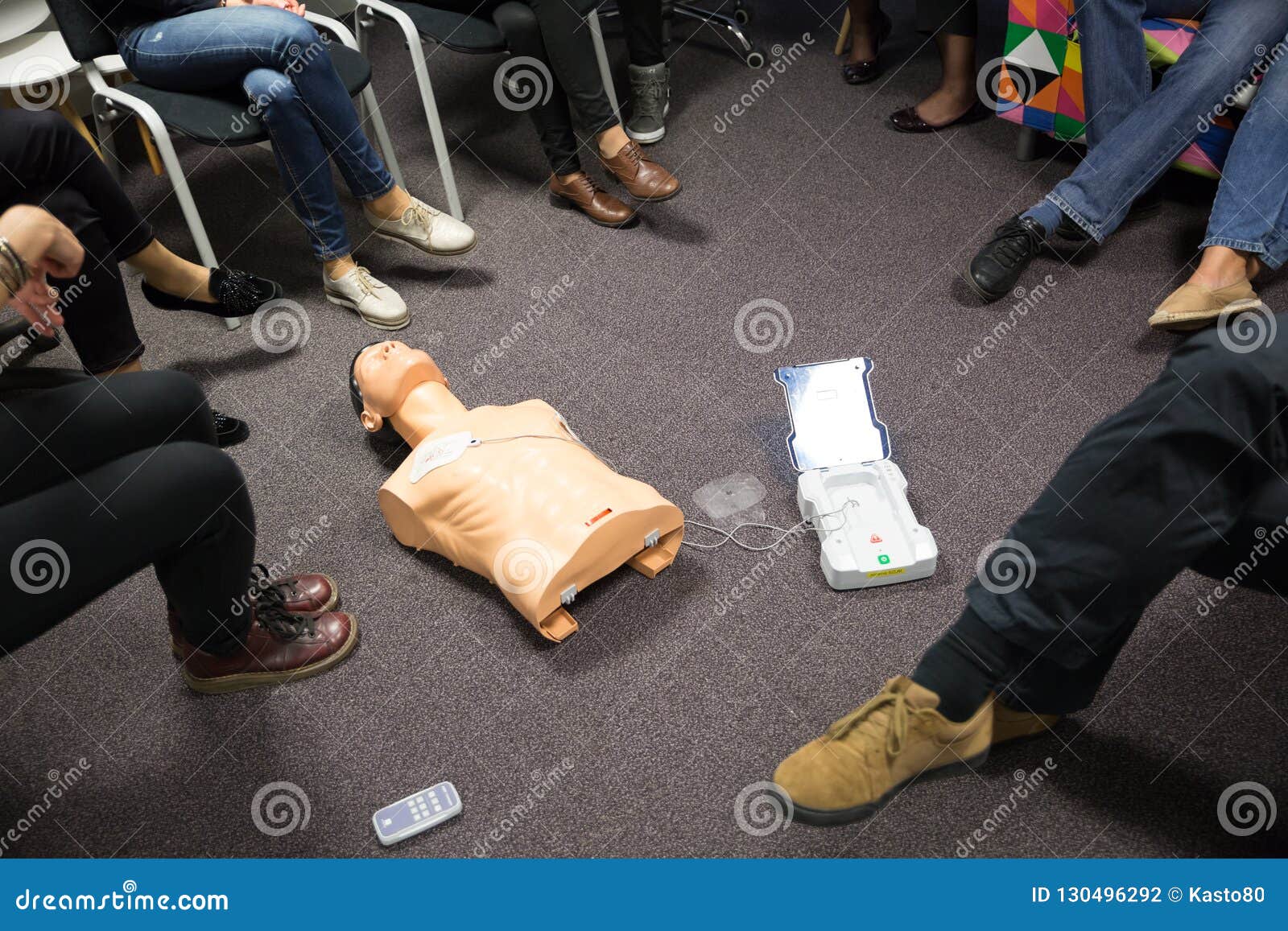 Instructor Teaching First Aid Cardiopulmonary Resuscitation Course and ...