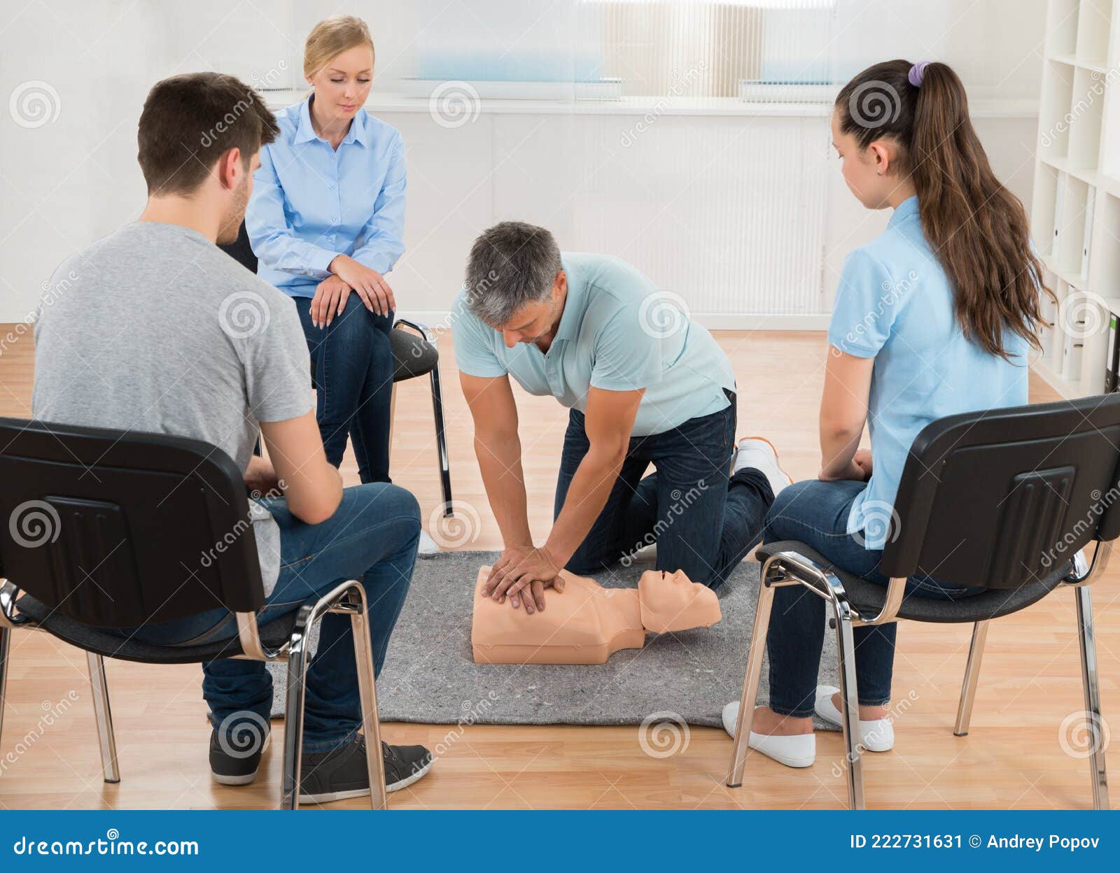 Instructor Teaching First Aid Cpr Technique Stock Image - Image of life ...