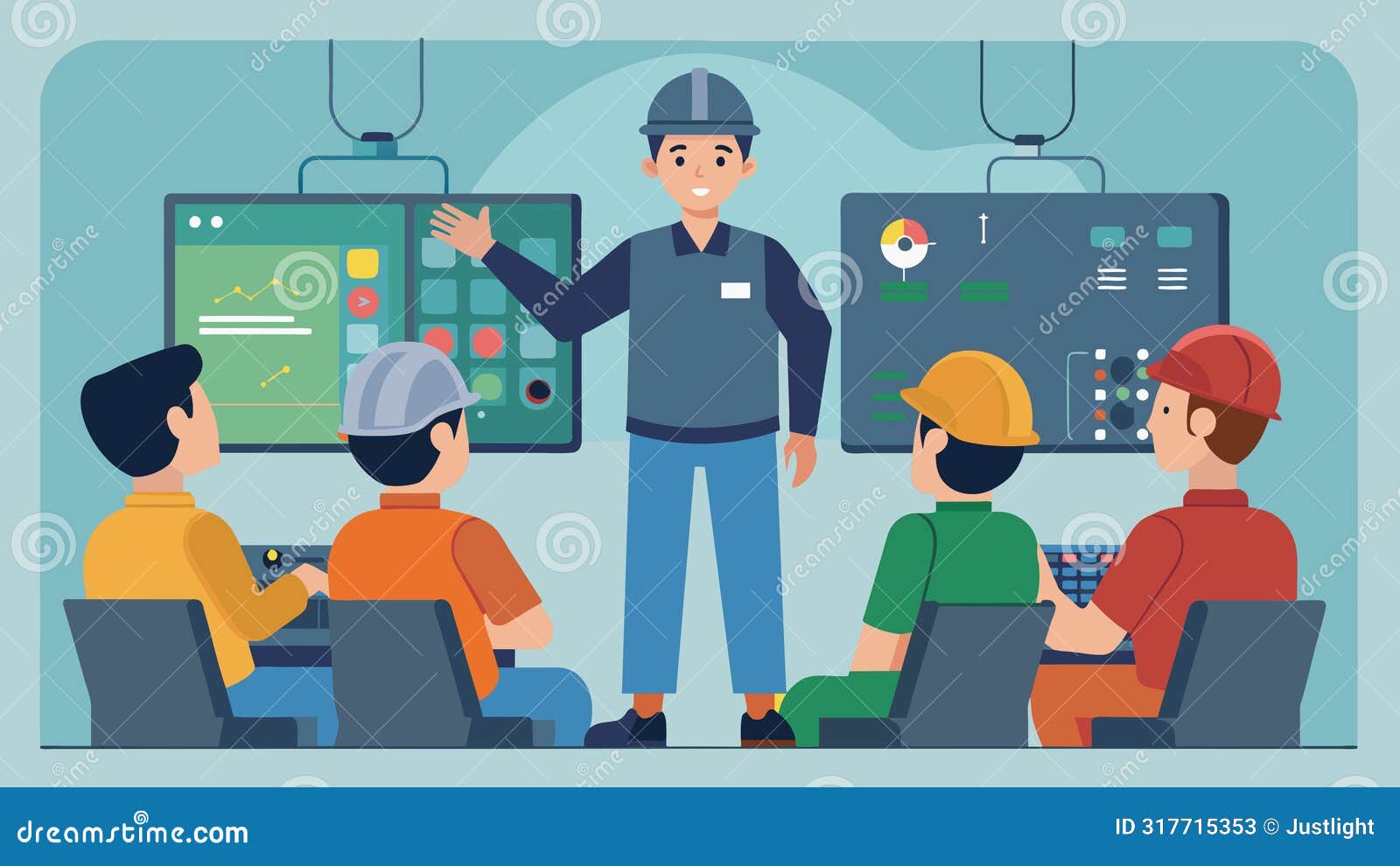 An Instructor Teaching a Group of Technicians How To Safely Operate the ...