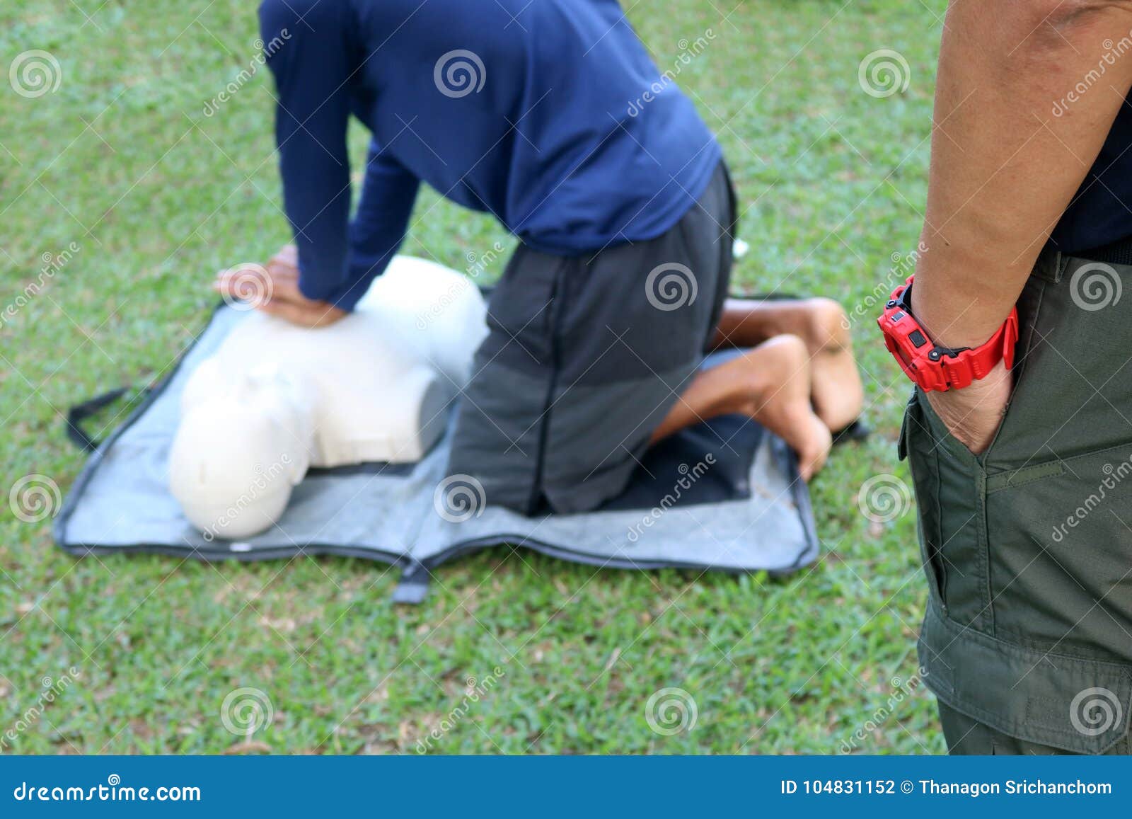 Instructor are Training CPR and First Aid for Rescue Stock Photo ...