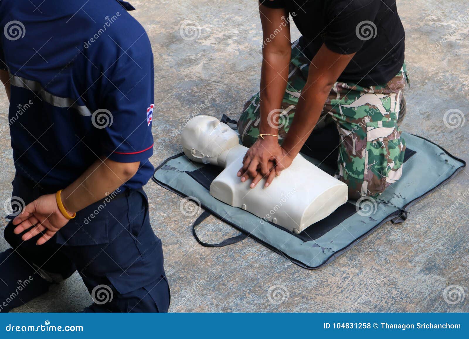 Instructor are Training CPR and First Aid for Rescue Stock Photo ...