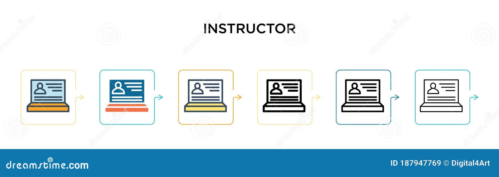 Instructor Vector Icon in 6 Different Modern Styles. Black, Two Colored ...