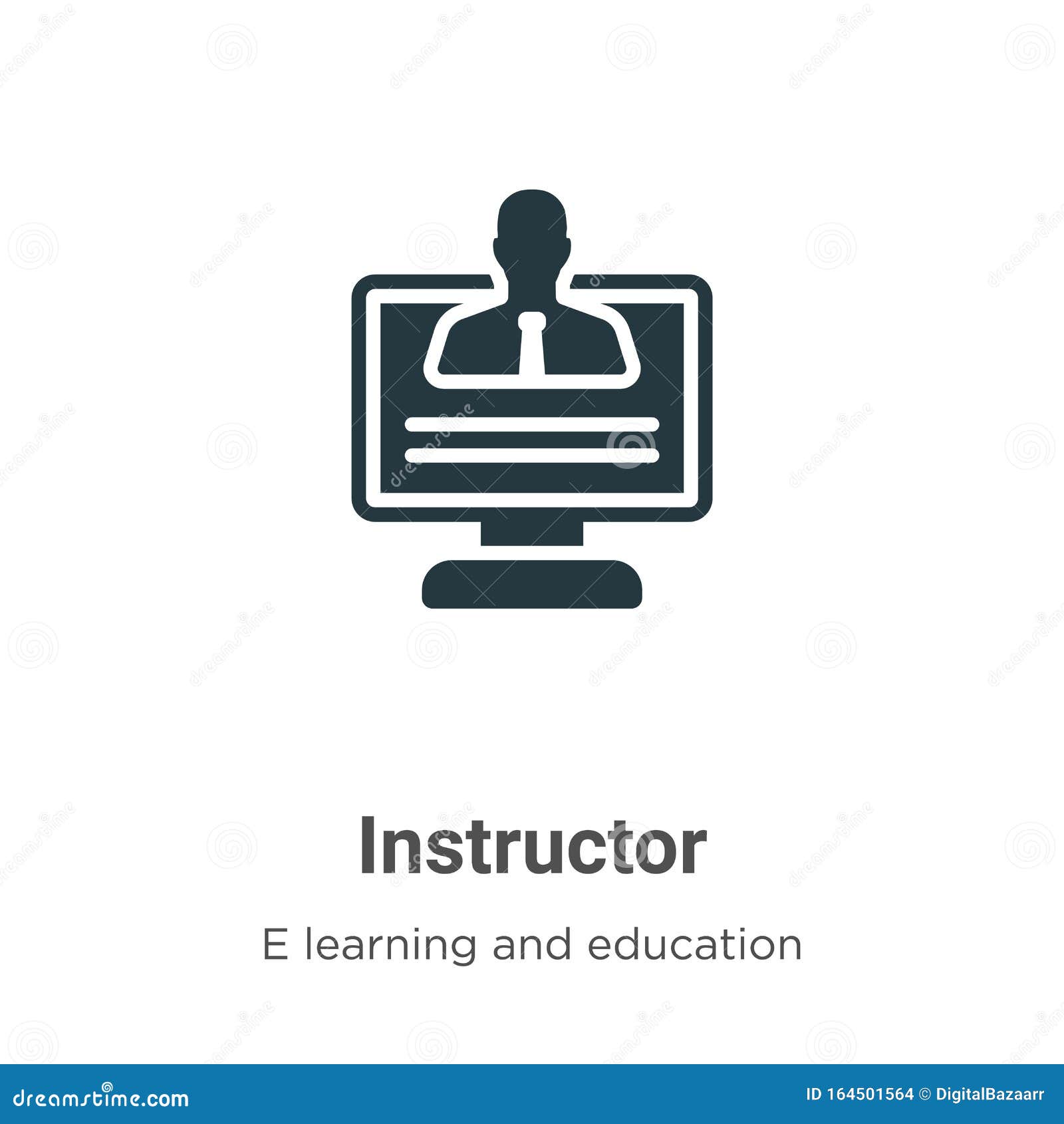 Instructor Vector Icon on White Background. Flat Vector Instructor Icon ...