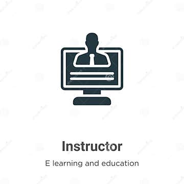 Instructor Vector Icon on White Background. Flat Vector Instructor Icon ...