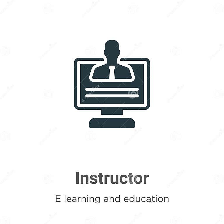 Instructor Vector Icon on White Background. Flat Vector Instructor Icon ...