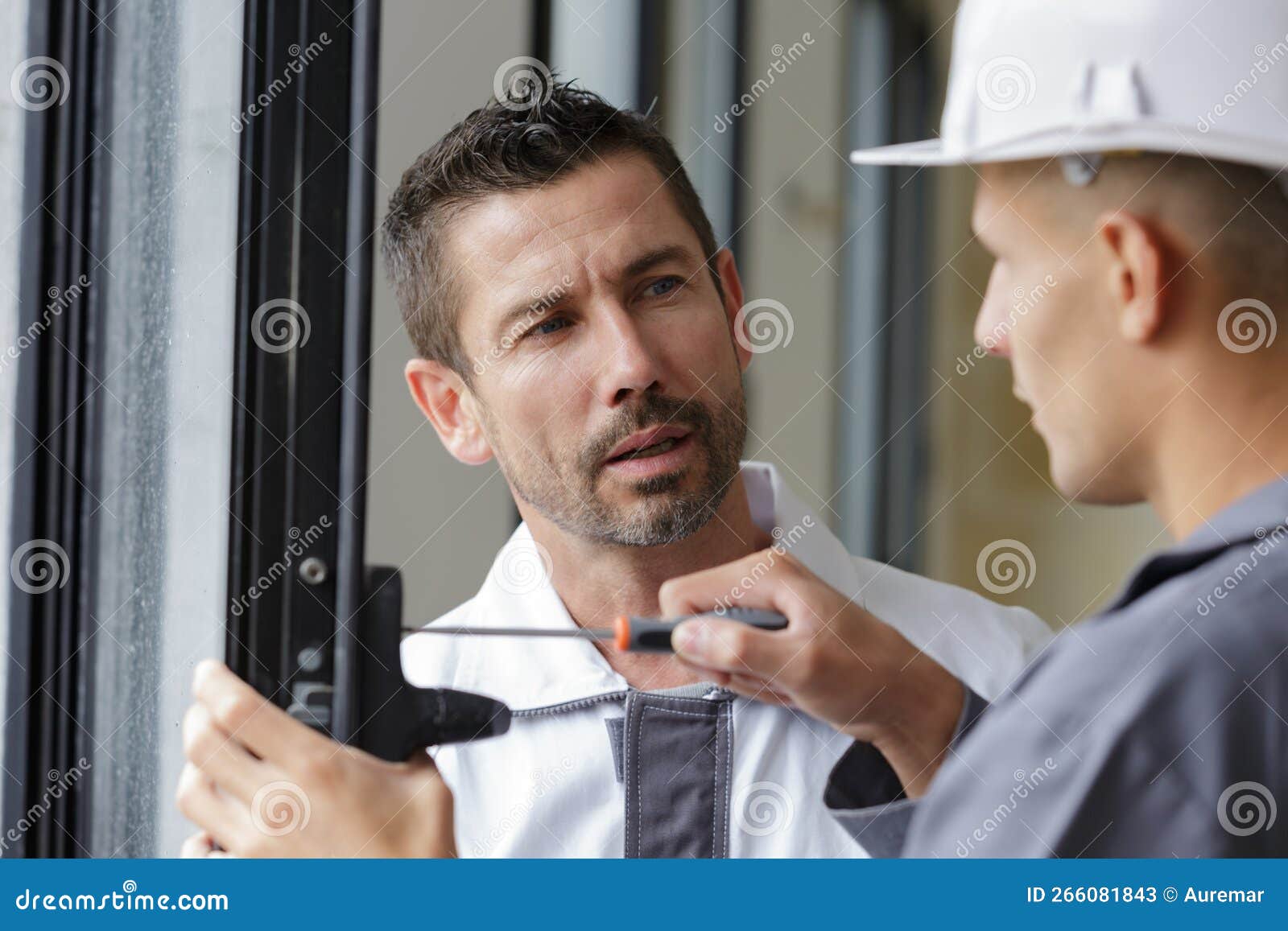 Instructor with Window Apprentice Stock Image - Image of glass ...