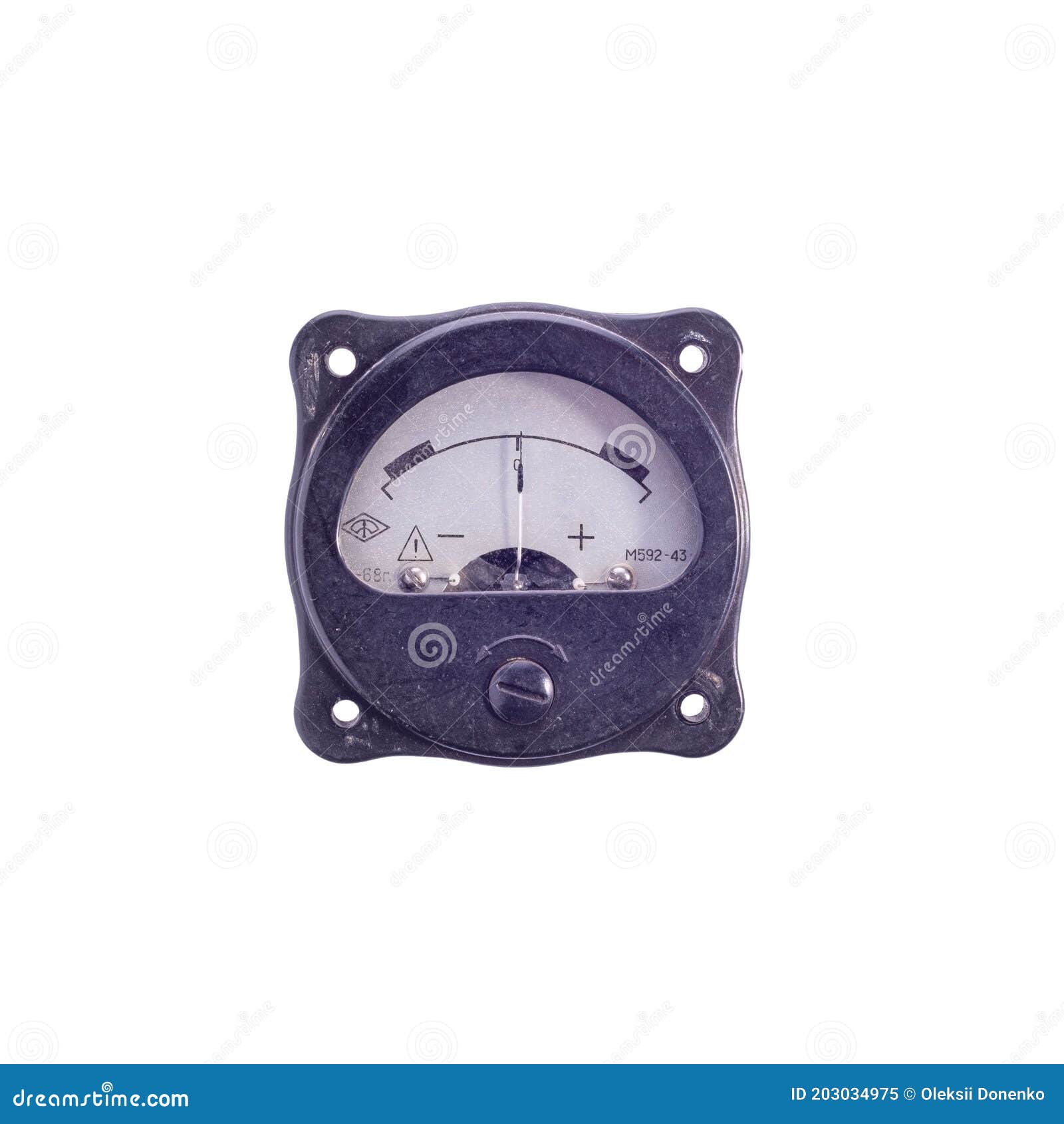 Instrument Ammeter Old Isolate on White Background Stock Image - Image ...