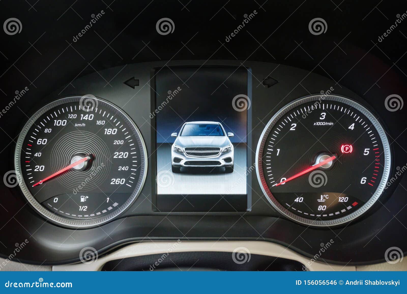 Instrument Automobile Panel of a Speedometer. Car Interior Stock Photo ...