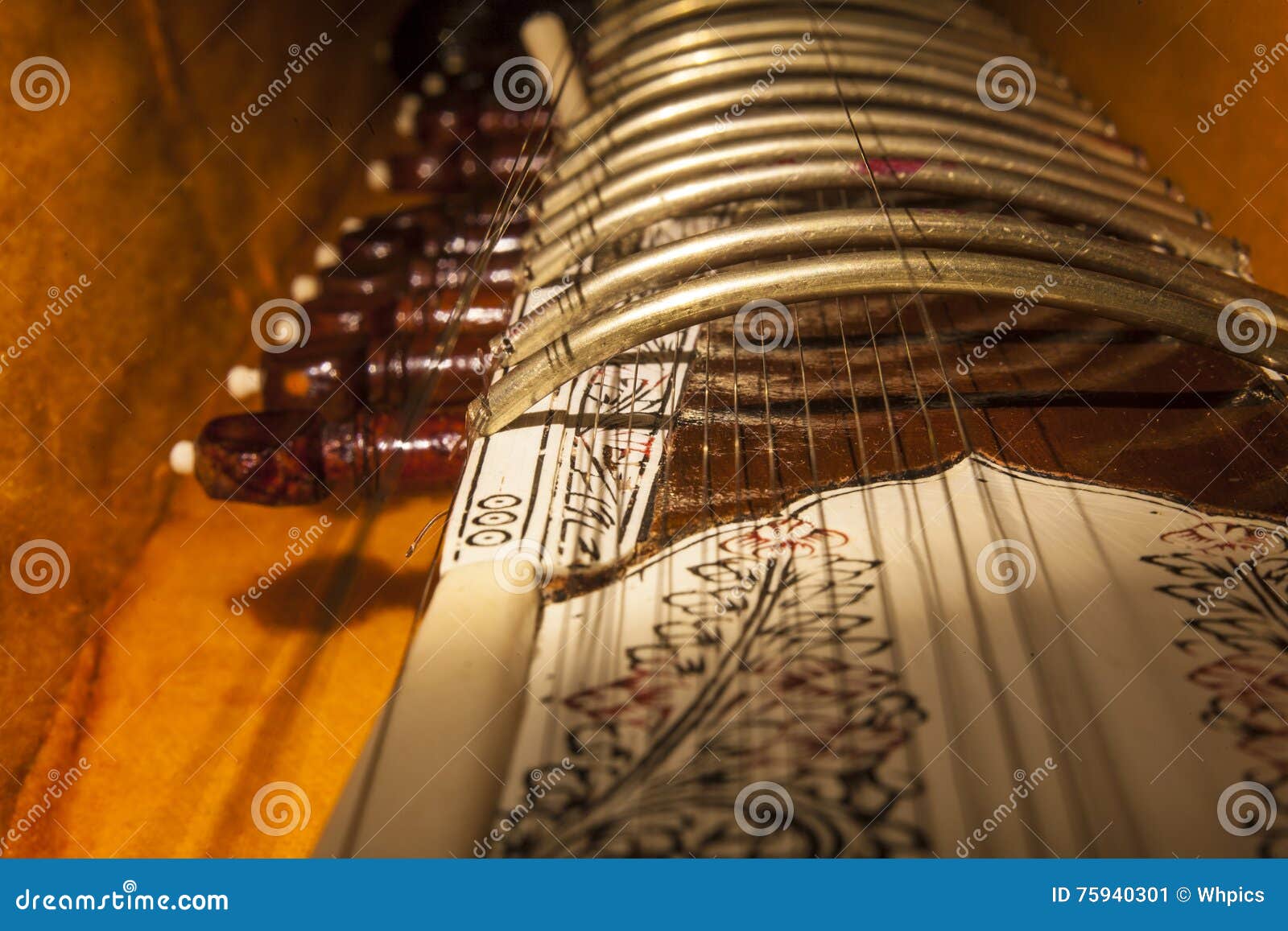 Indian Musical Instruments Stringed Guitars Called Sitars And Indian ...