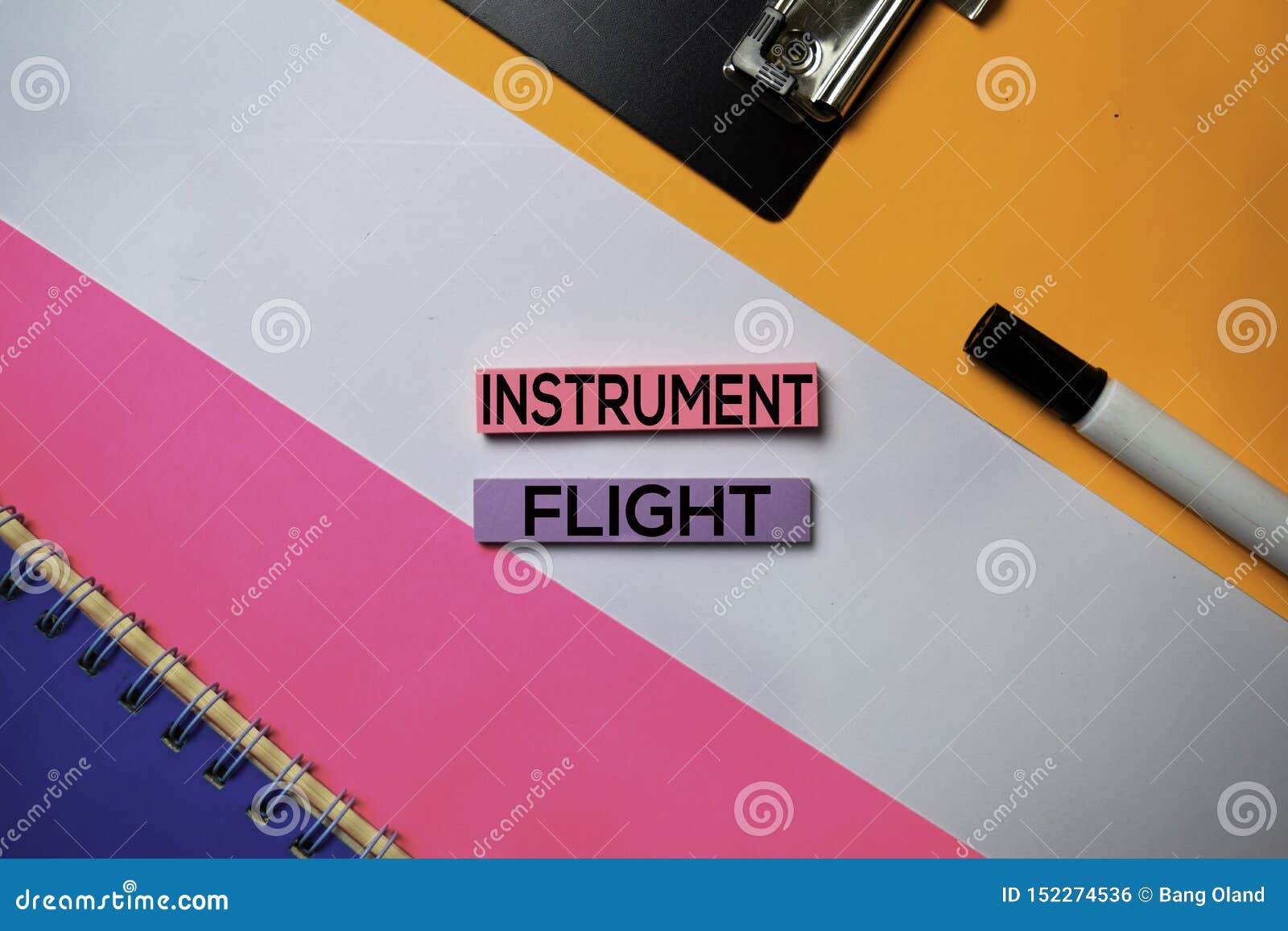 Instrument Flight Text on Sticky Notes with Color Office Desk Concept ...