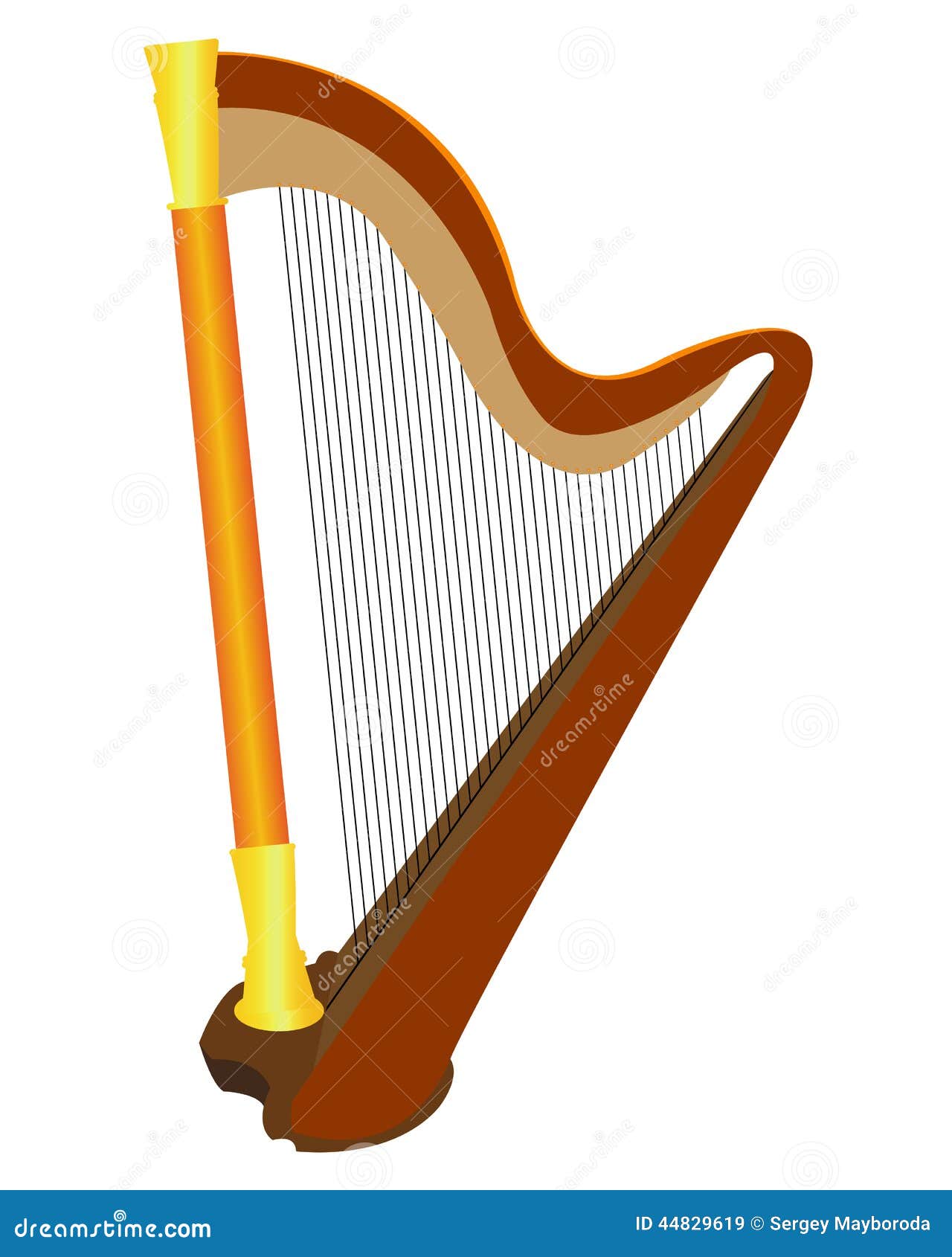Instrument harp stock vector. Illustration of melodic - 44829619