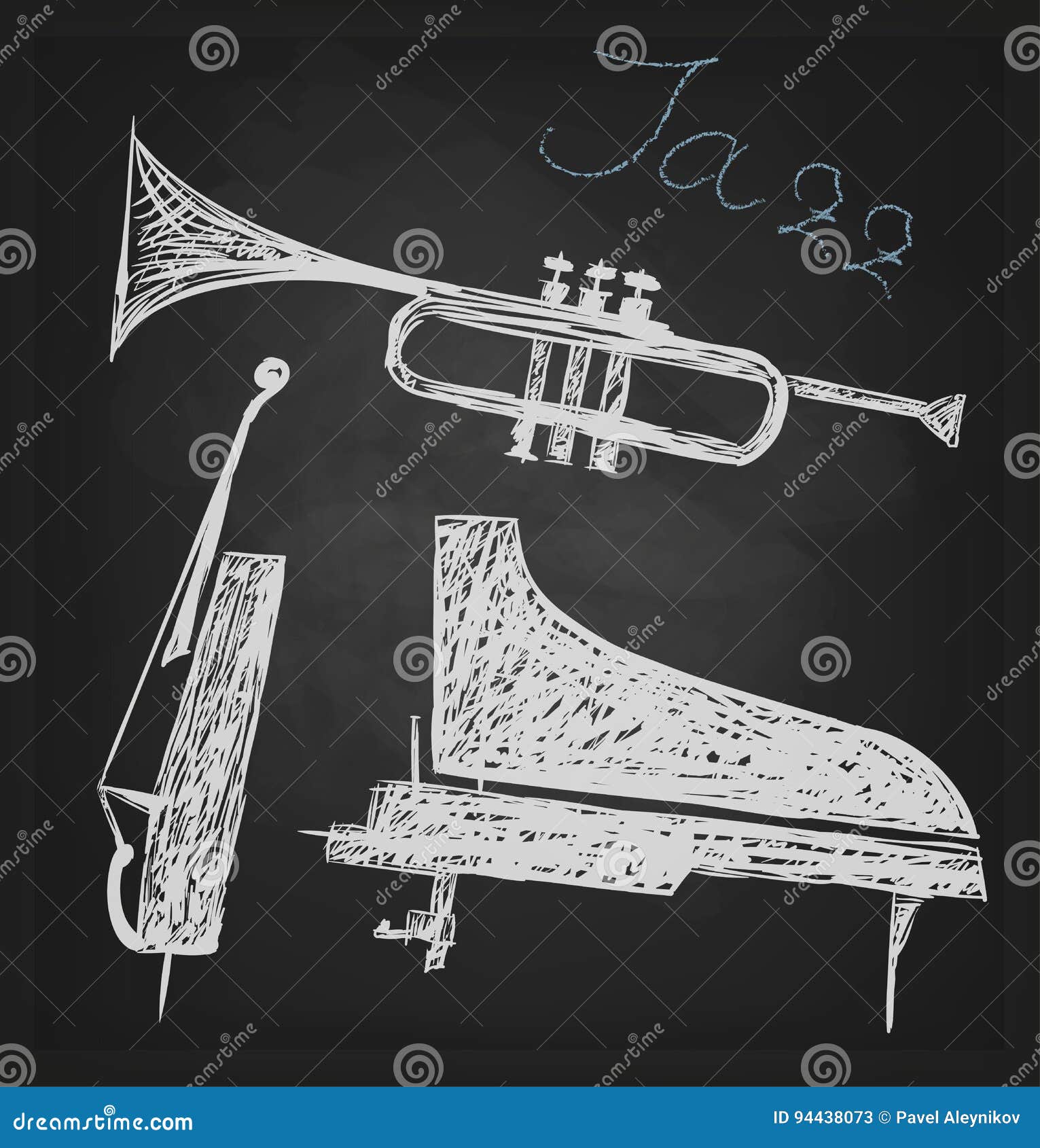 Instrument Musical Tableau Noir Image De Vecteur Illustration de ...