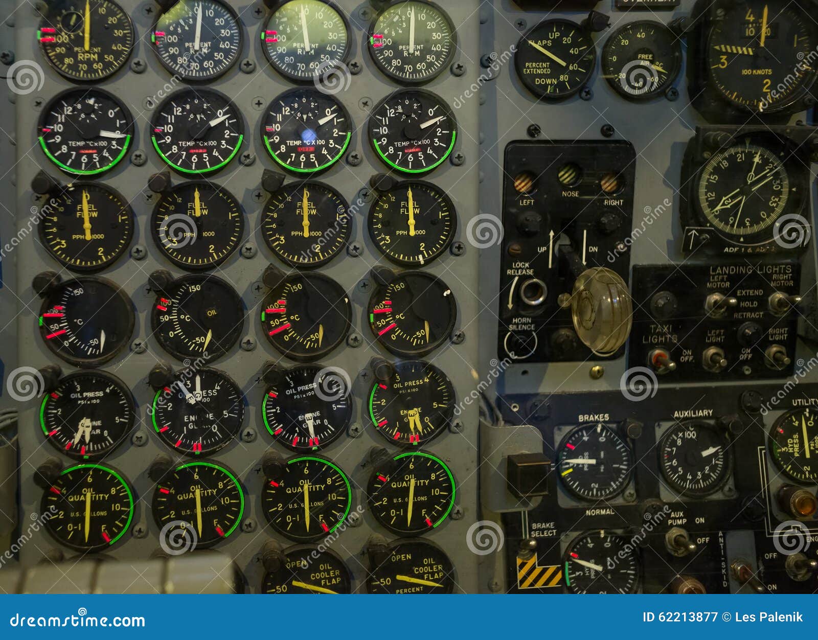 Instrument Panel in Airplane Simulator Stock Image - Image of ...