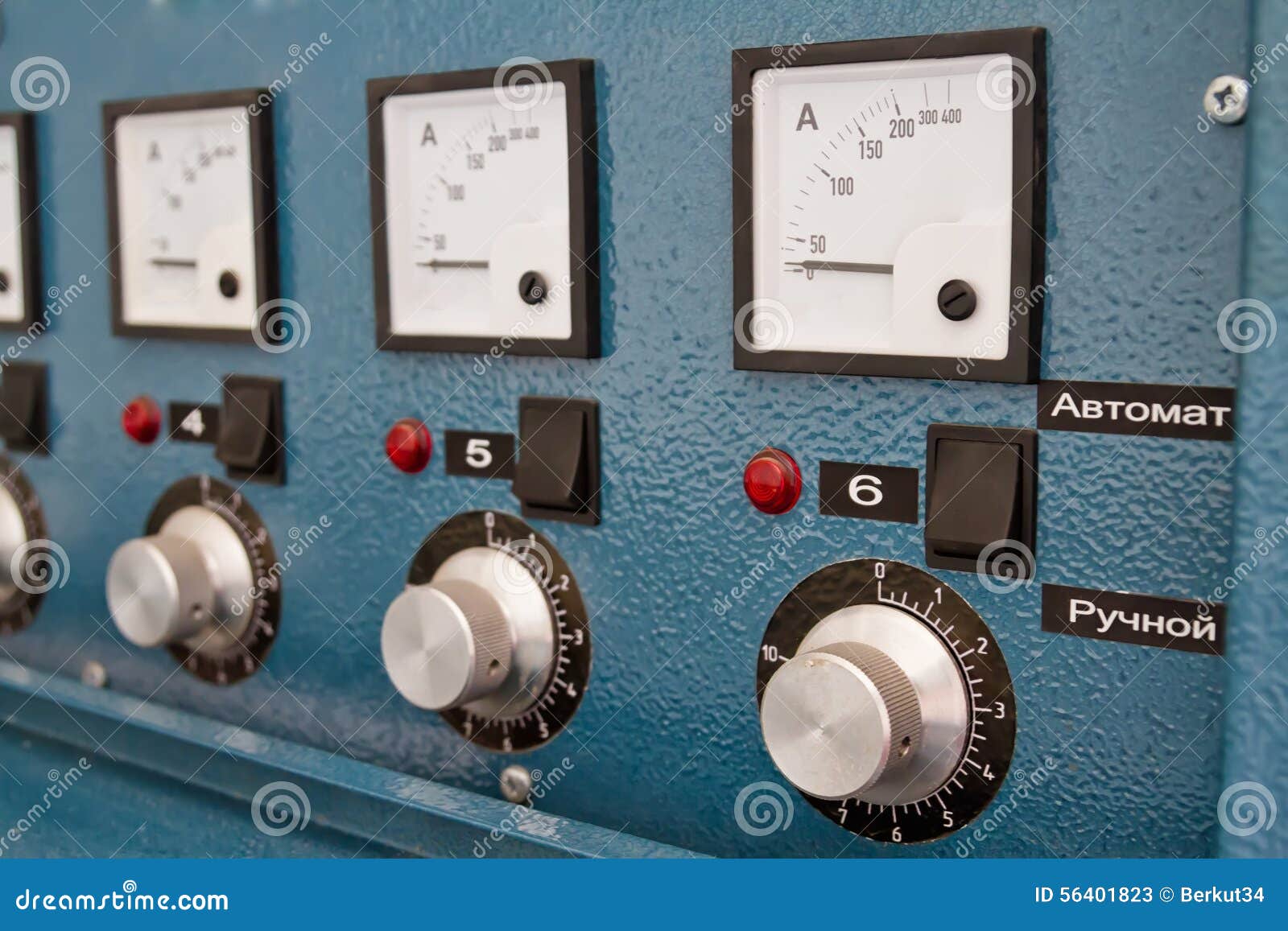 Instrument Panel with Circuit Breakers and Switches Stock Image - Image ...